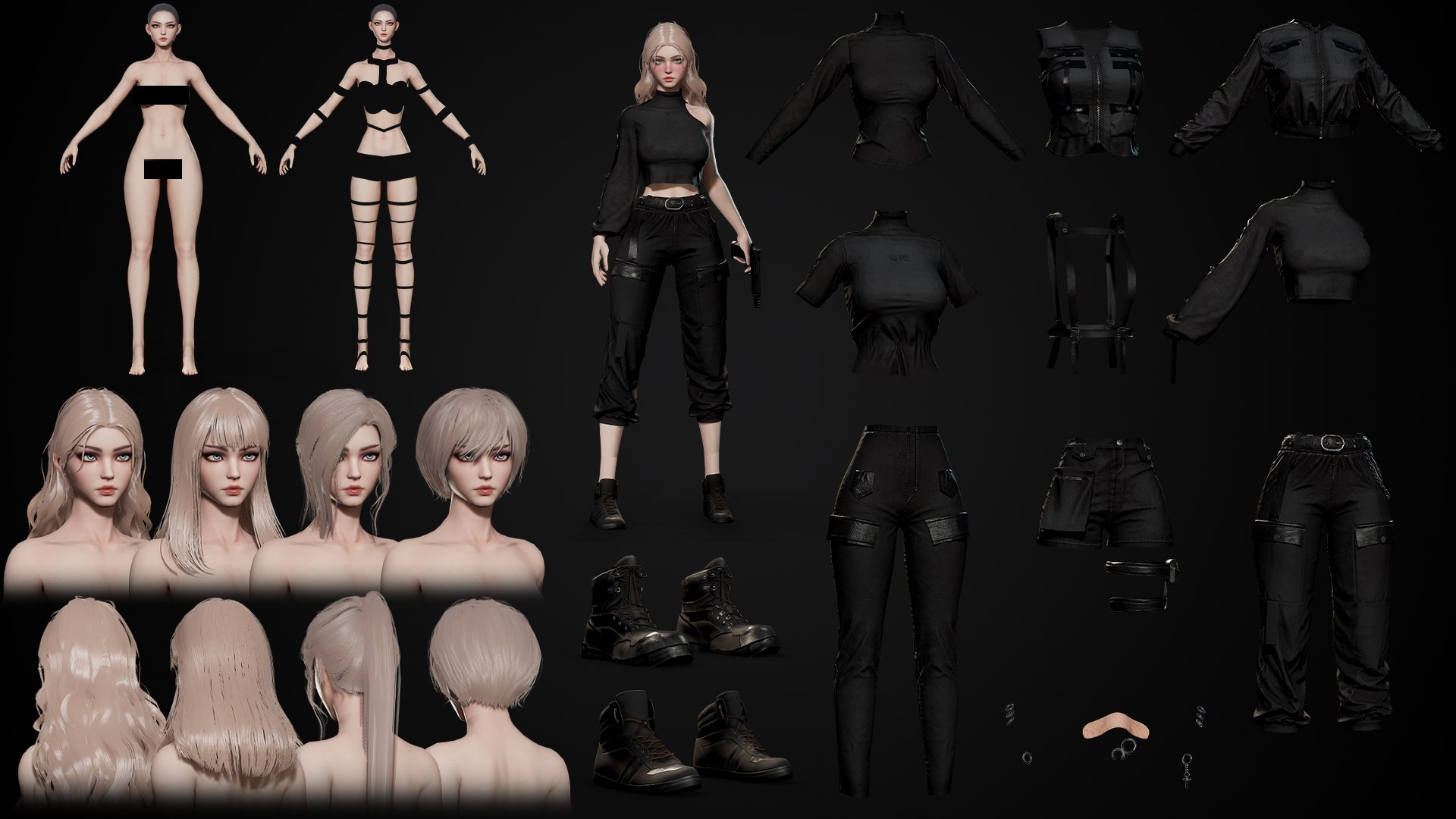 3D Techwear Woman- Game Ready Low-poly 3D Model Model - TurboSquid 2117365