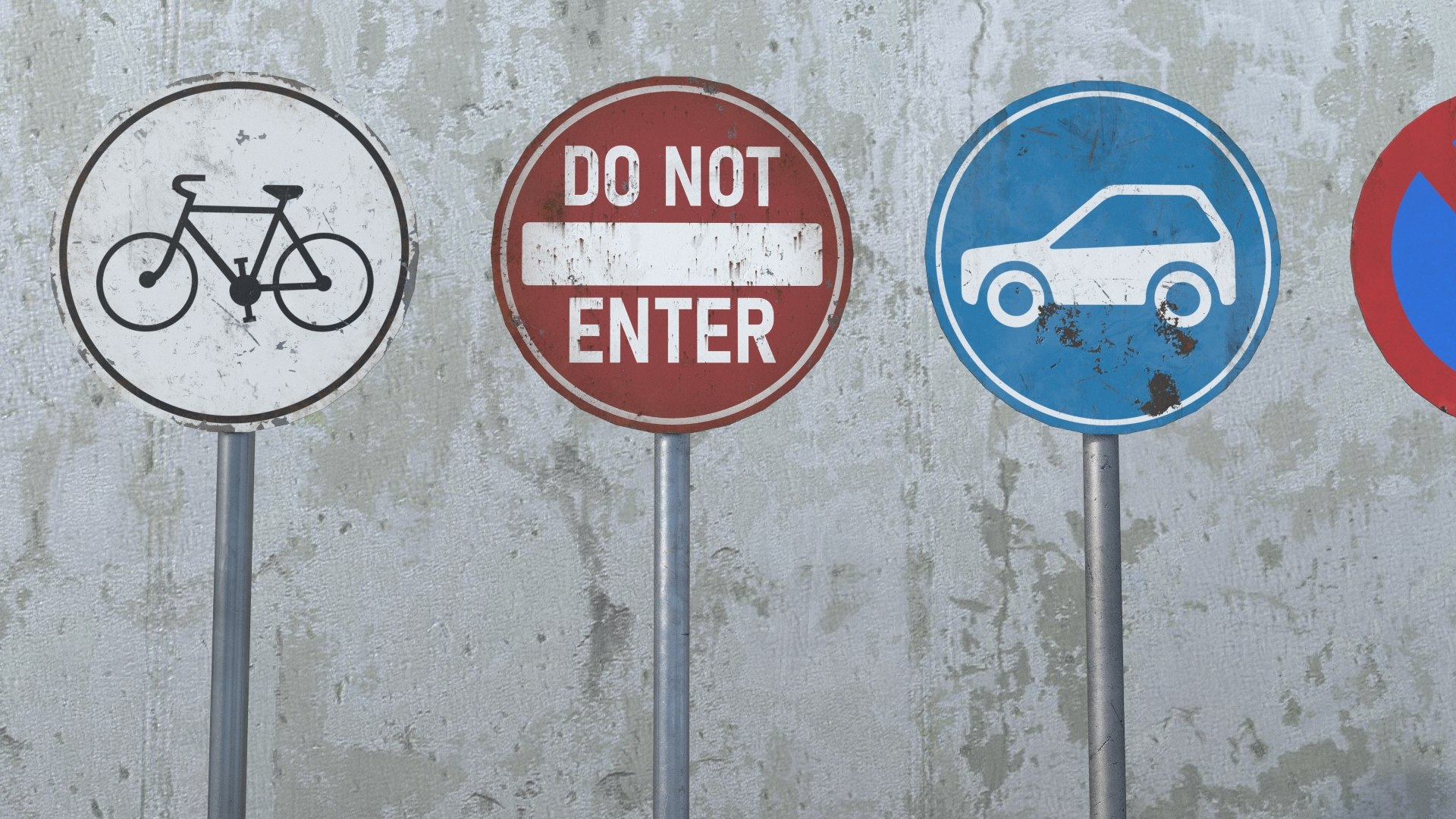 Signboards Round HD 3D Model - TurboSquid 1989735