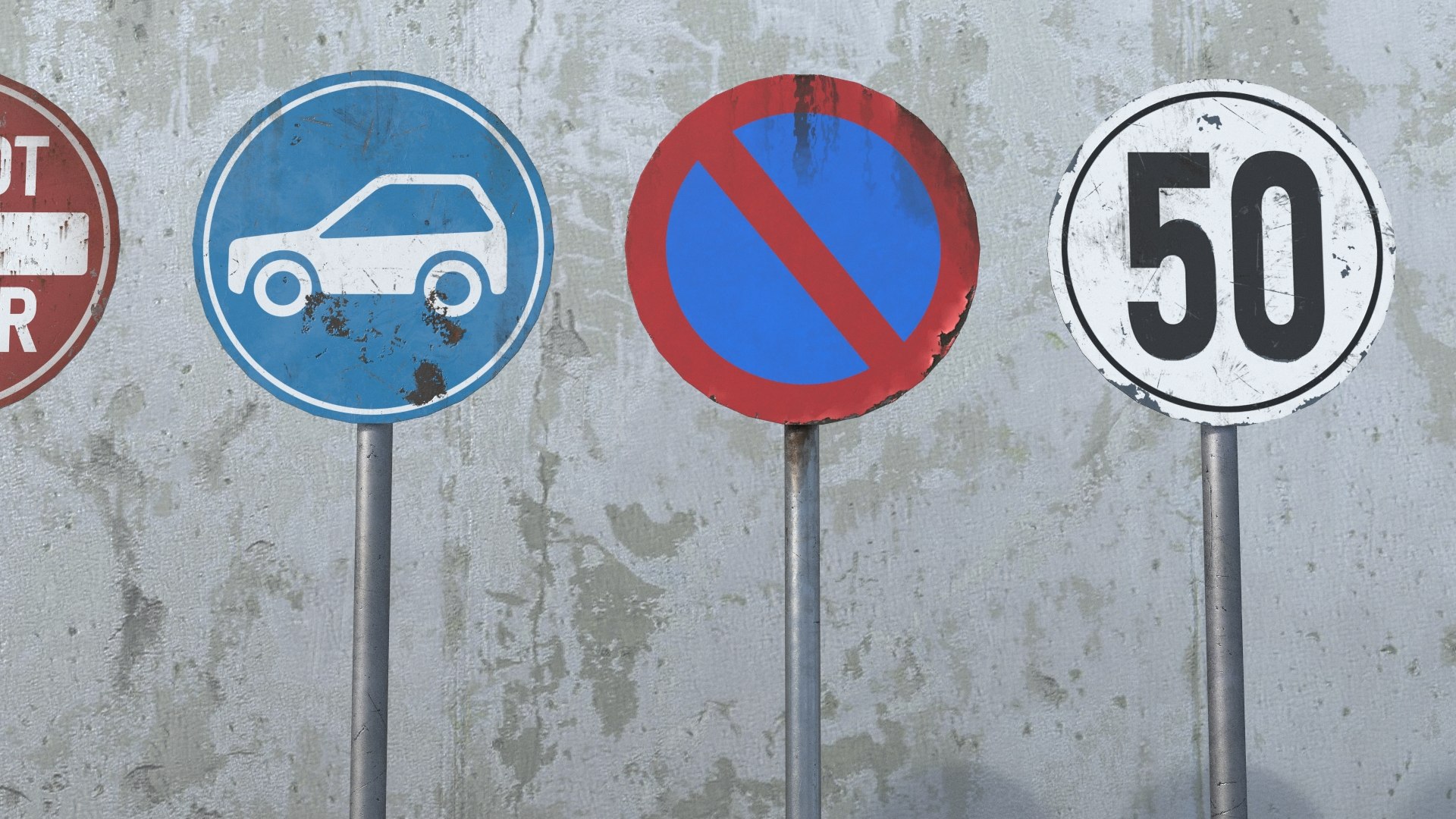 Signboards Round HD 3D Model - TurboSquid 1989735