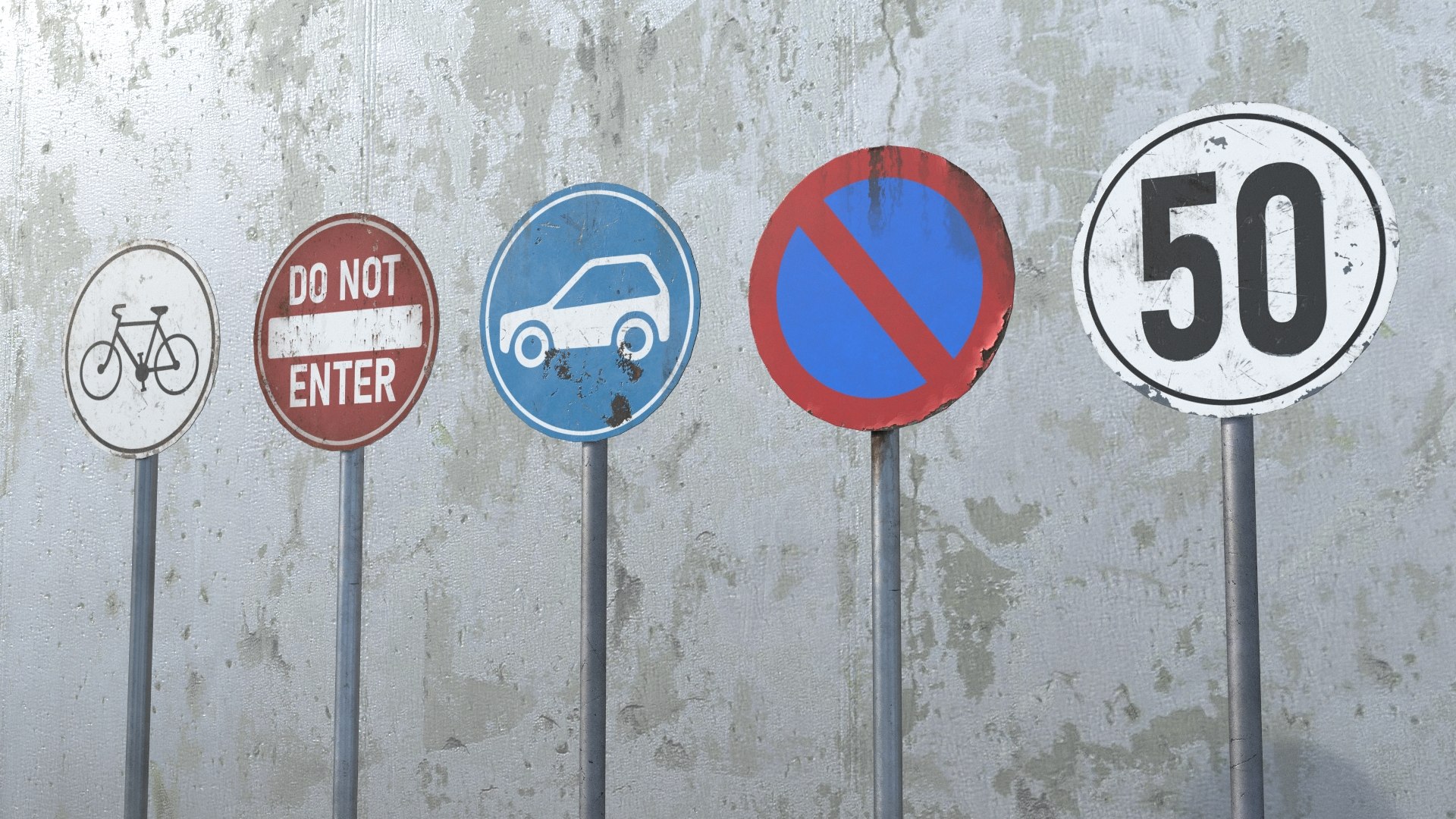 Signboards Round HD 3D Model - TurboSquid 1989735