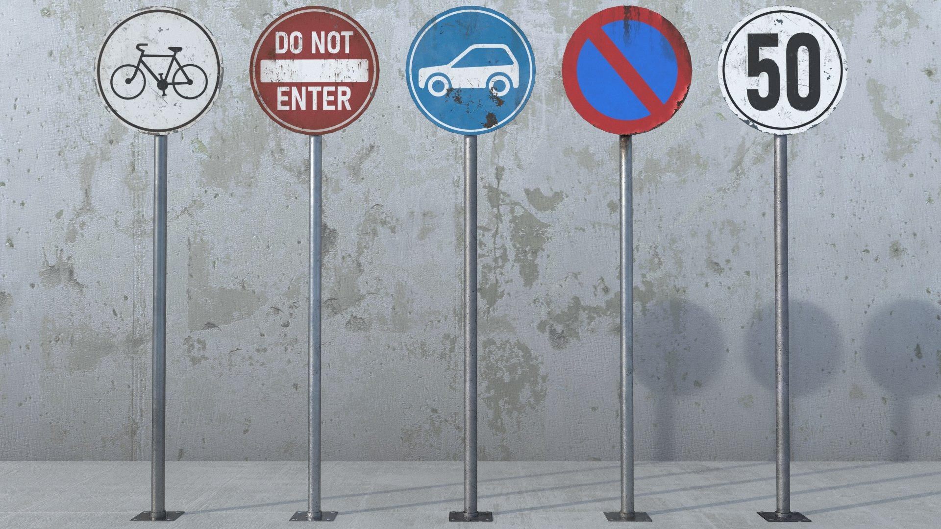 Signboards Round HD 3D Model - TurboSquid 1989735