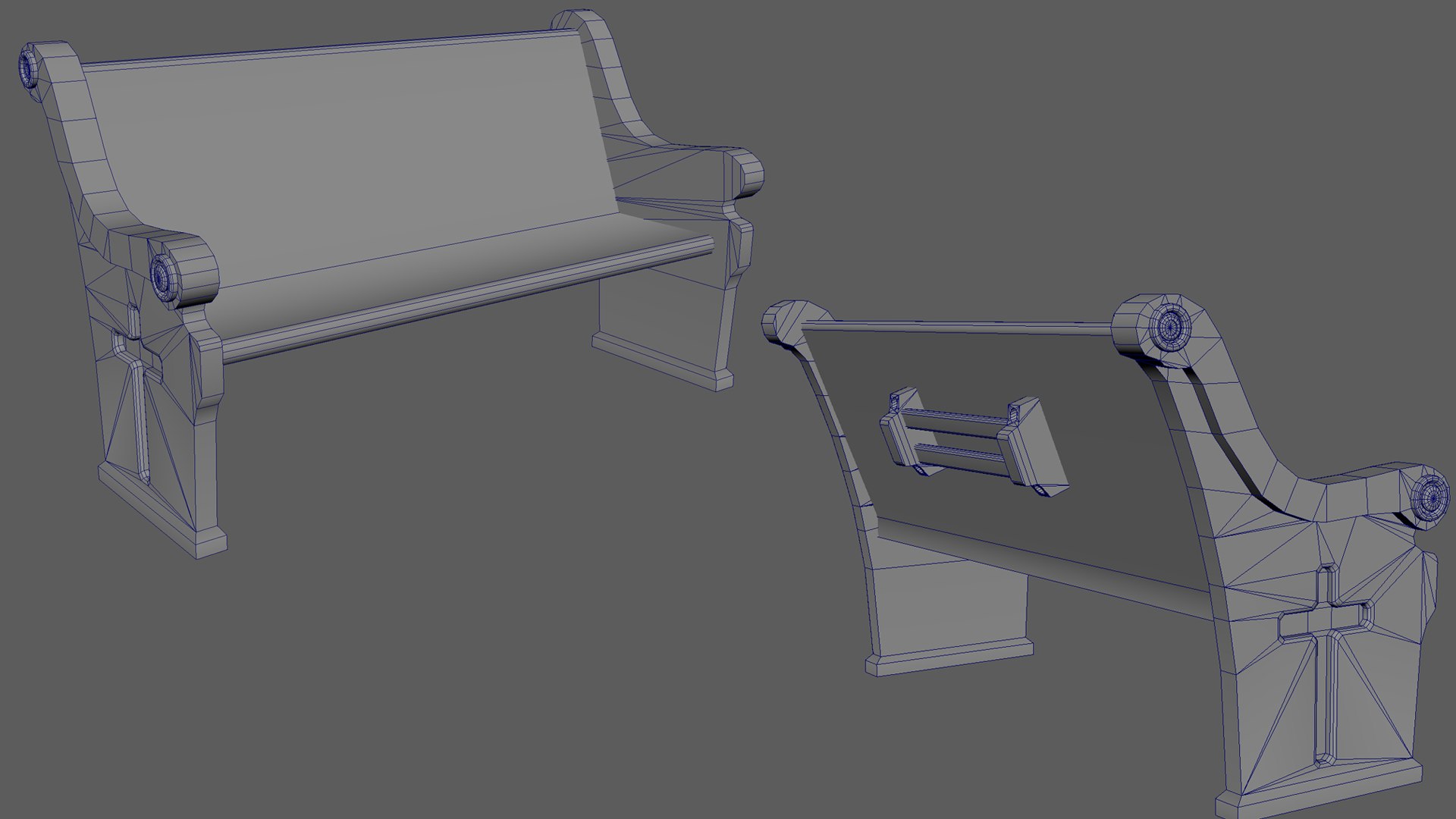 Church Bench 3D Model - TurboSquid 2372975