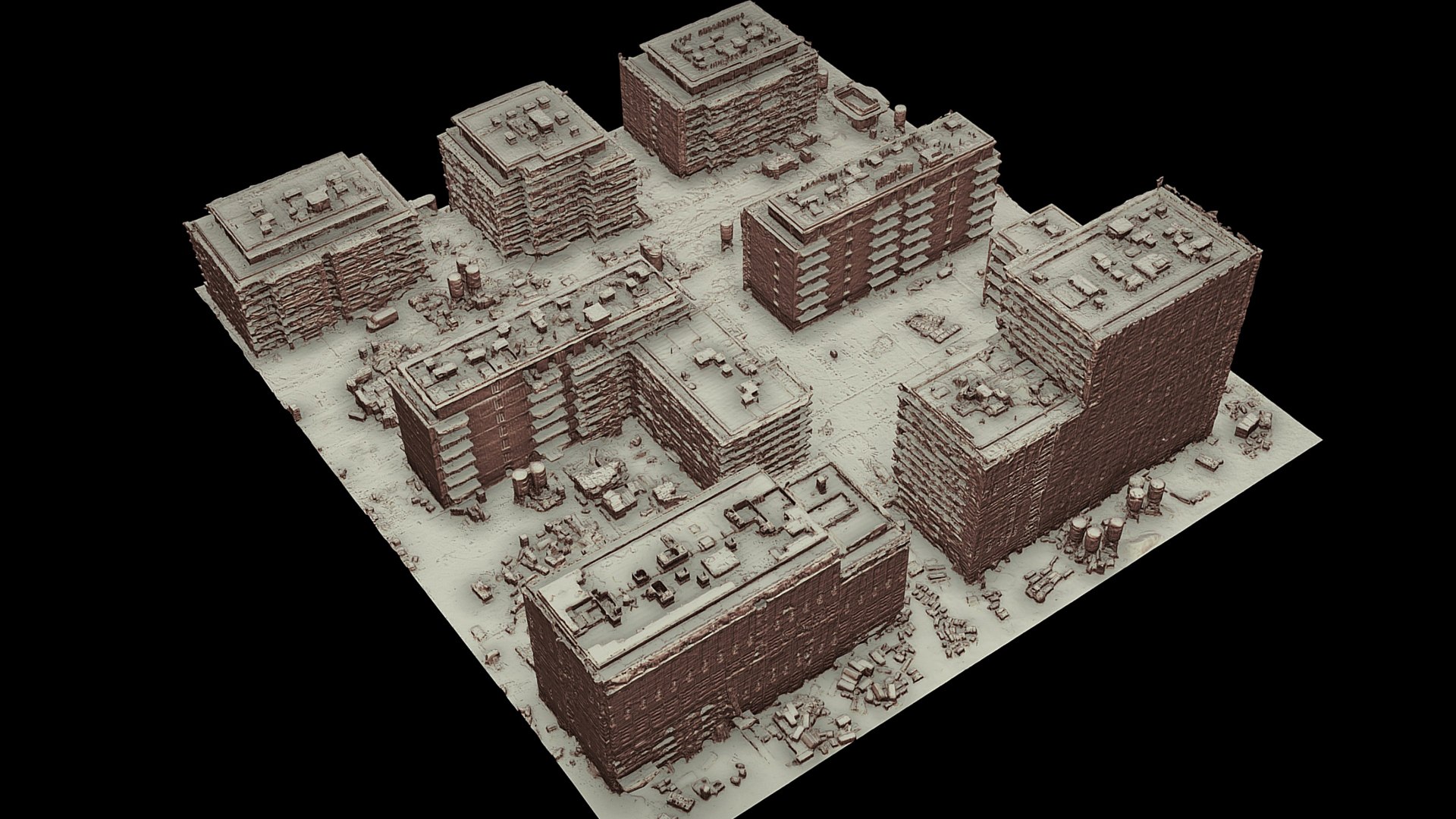 3D Construction-site Buildings Area Town Cityblock Photogrammetry ...