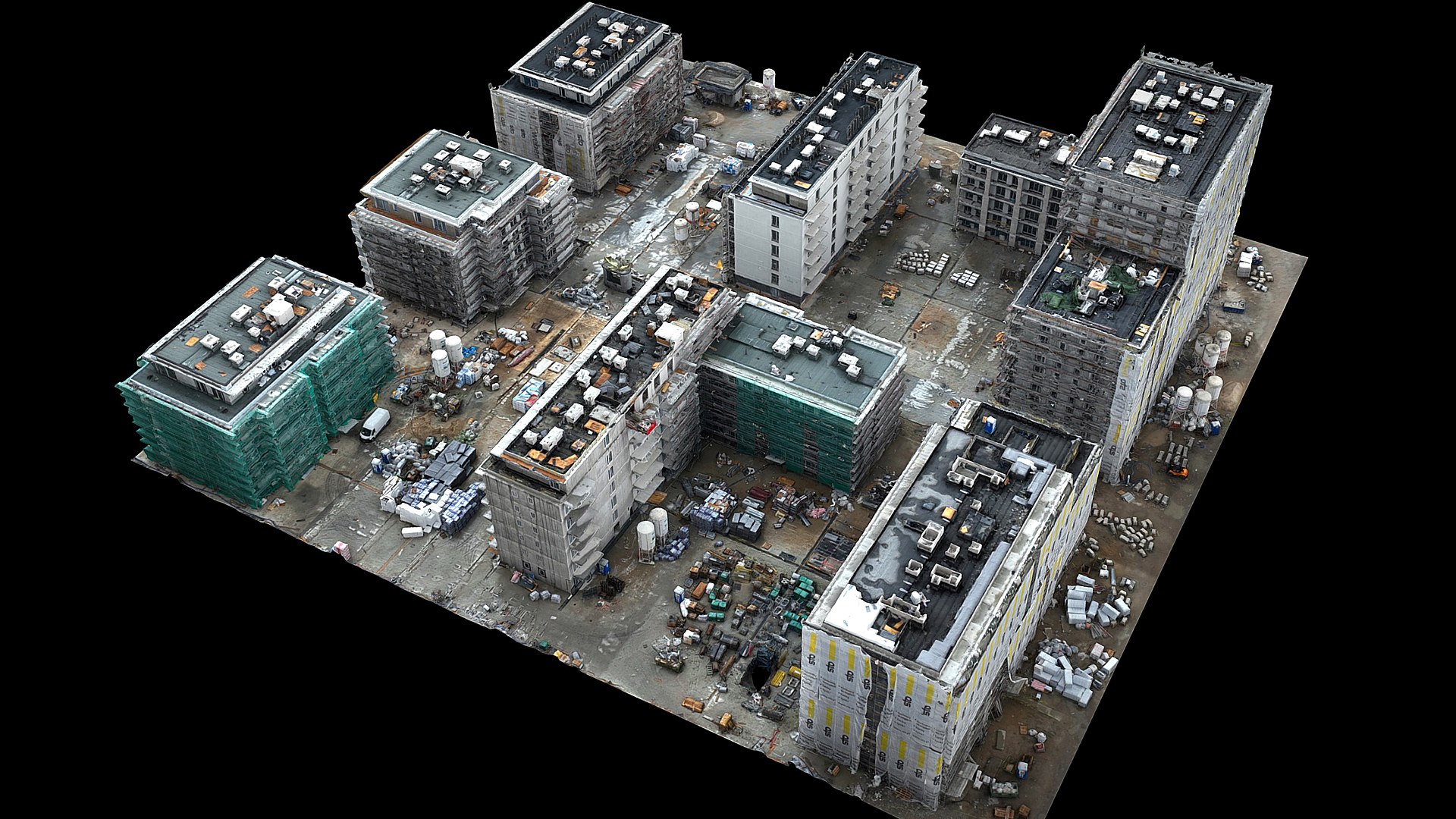 3D Construction-site Buildings Area Town Cityblock Photogrammetry ...