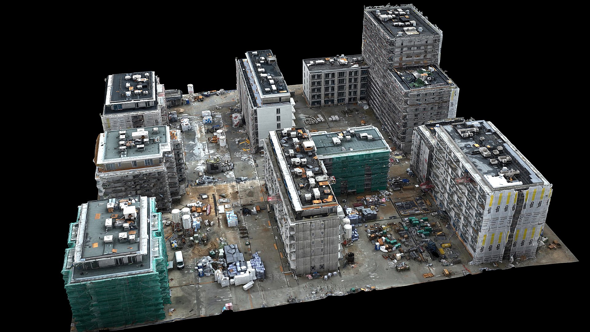 3D Construction-site Buildings Area Town Cityblock Photogrammetry ...