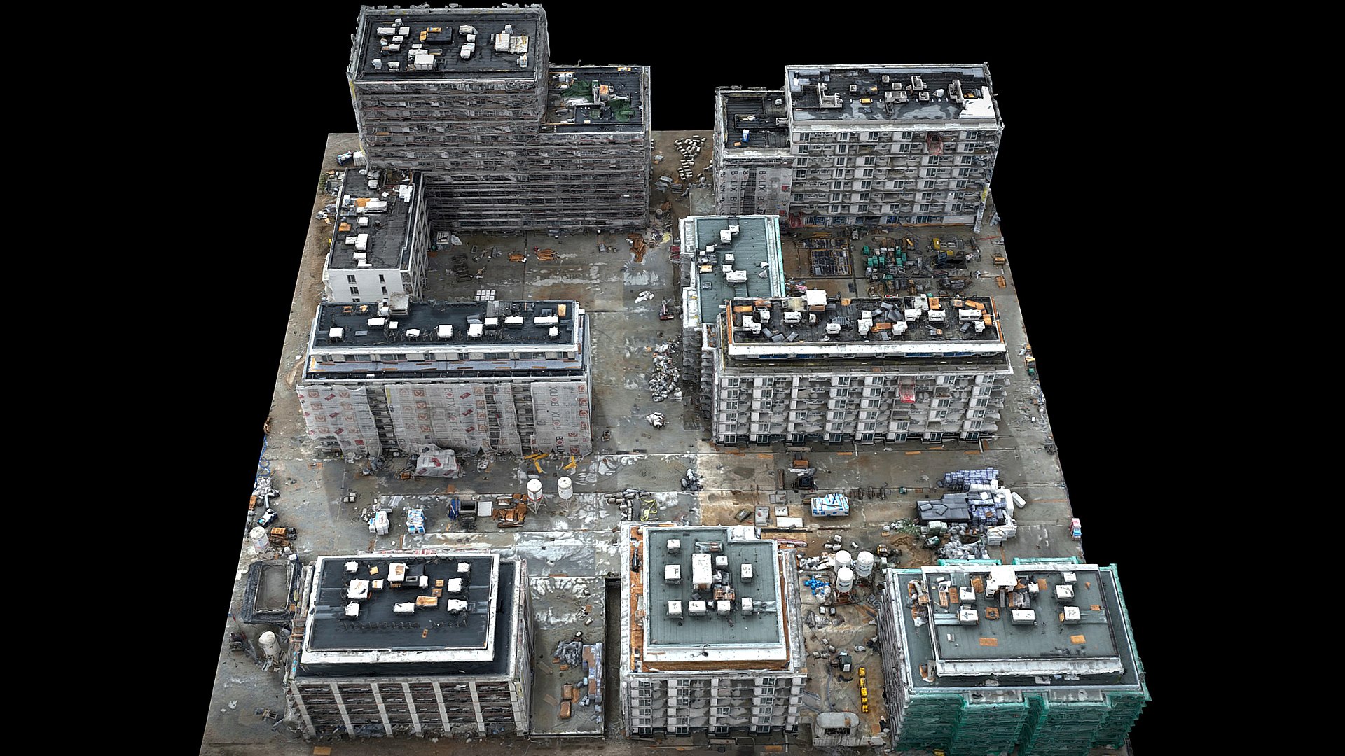 3D Construction-site Buildings Area Town Cityblock Photogrammetry ...
