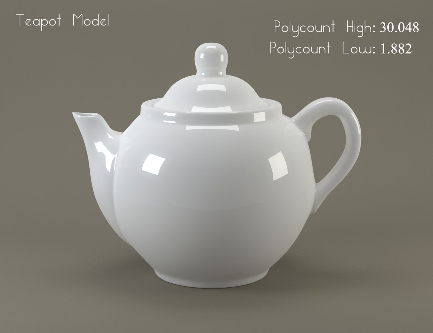 3d porcelain teapot model