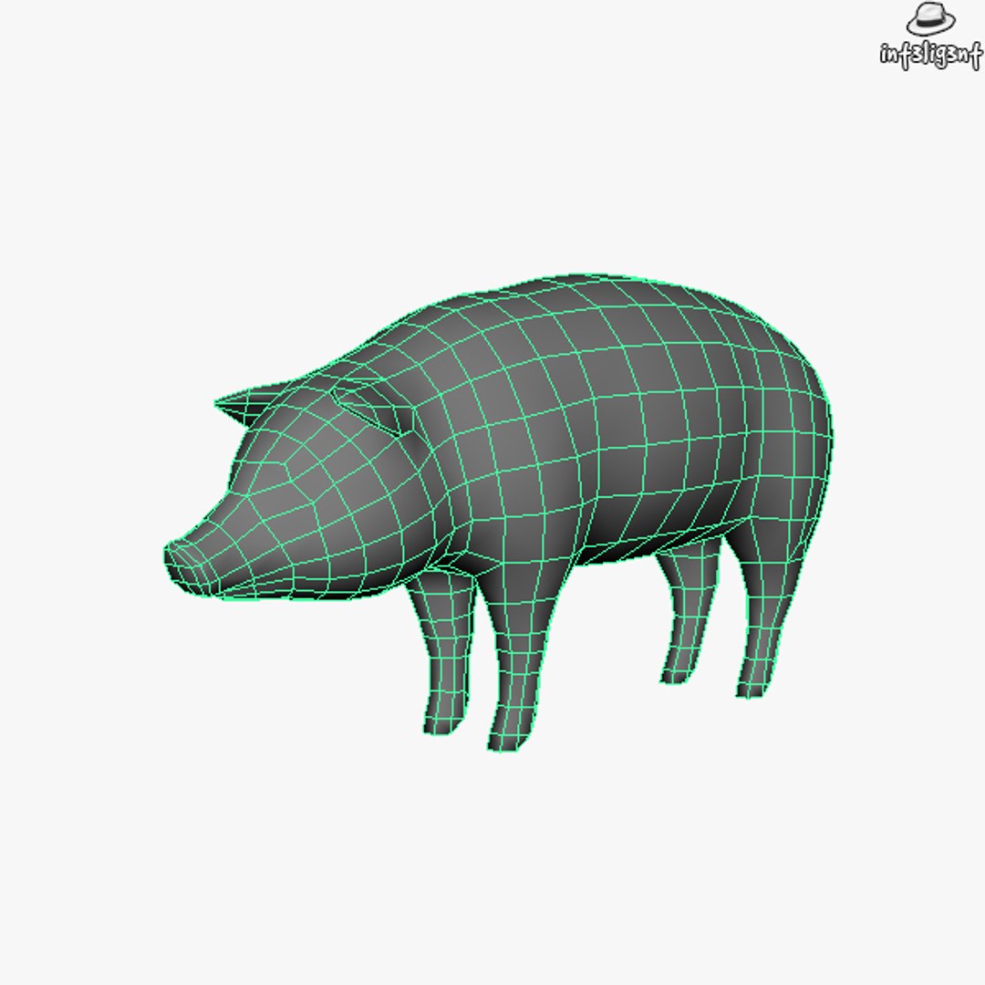 pig edge loop 3d model