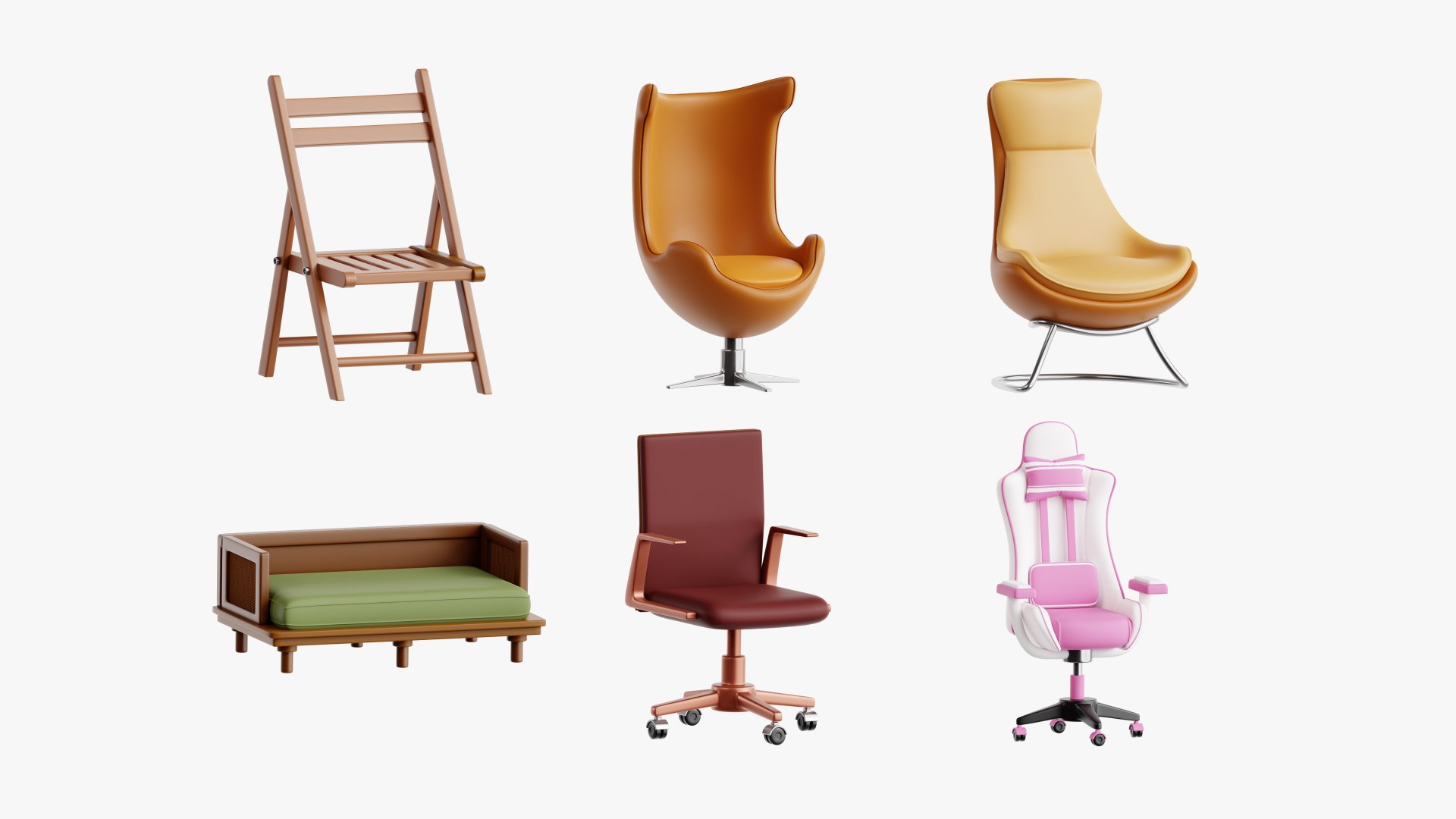 3D Chairs 3D Collection Model - TurboSquid 2253812