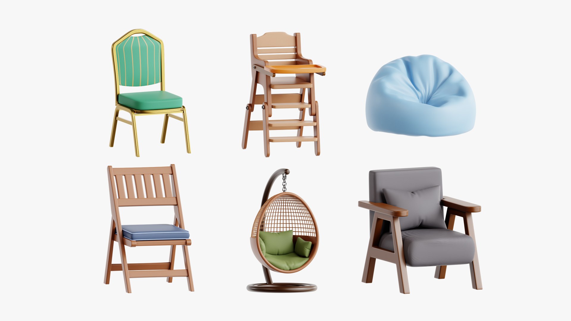 3D Chairs 3D Collection Model - TurboSquid 2253812