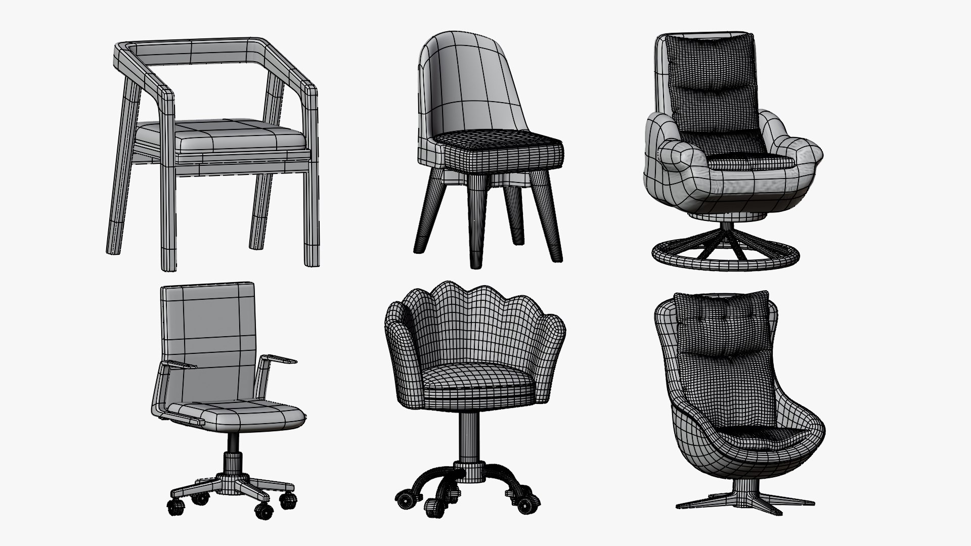 3D Chairs 3D Collection Model - TurboSquid 2253812