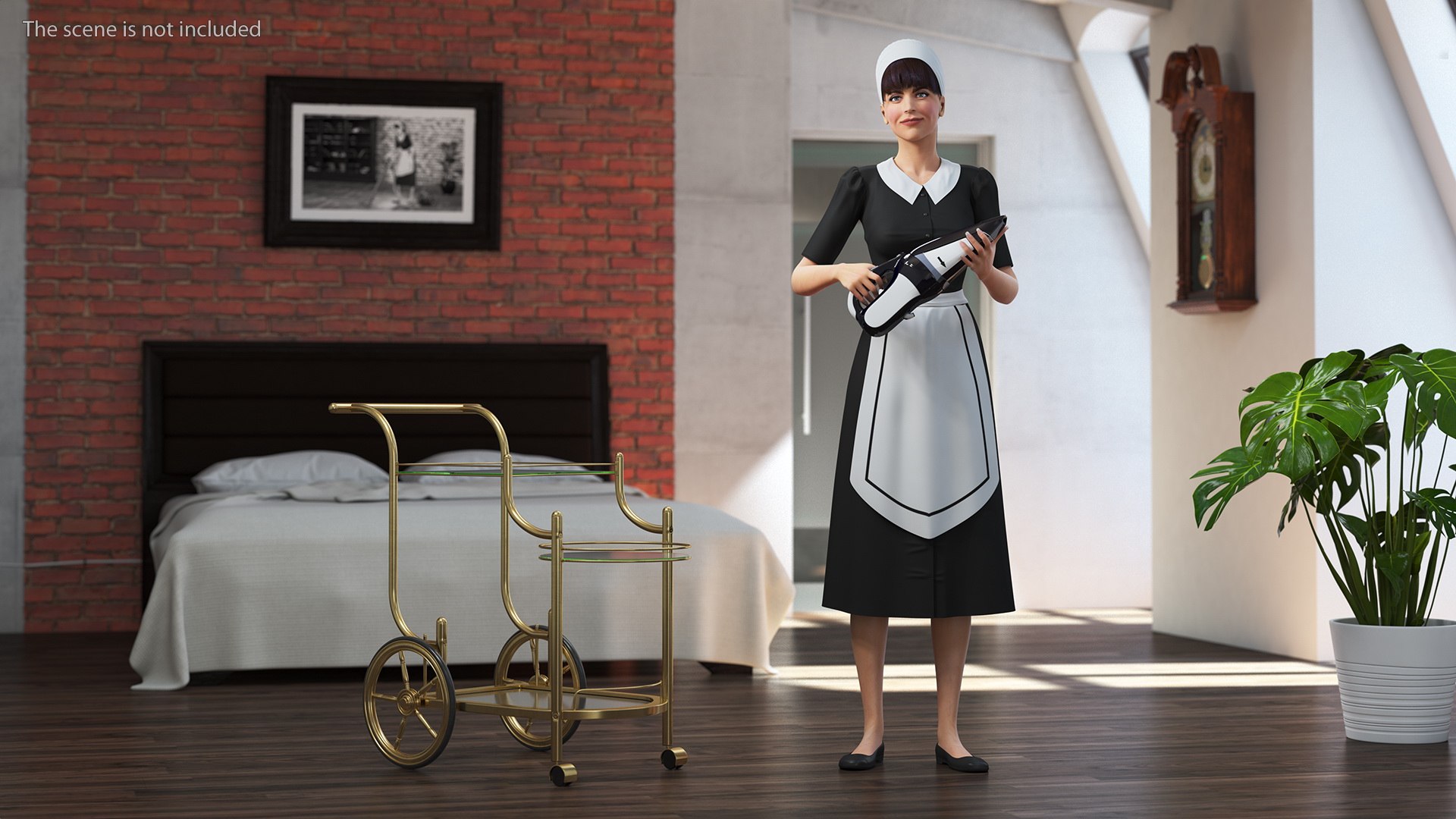 Housekeeping Maid With Handheld Vacuum Cleaner 3D Model - TurboSquid ...