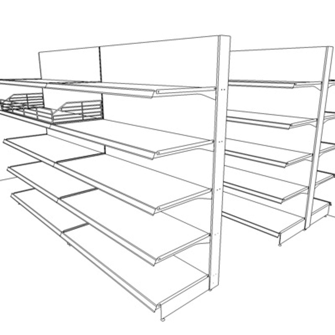 3d model shelves shelf