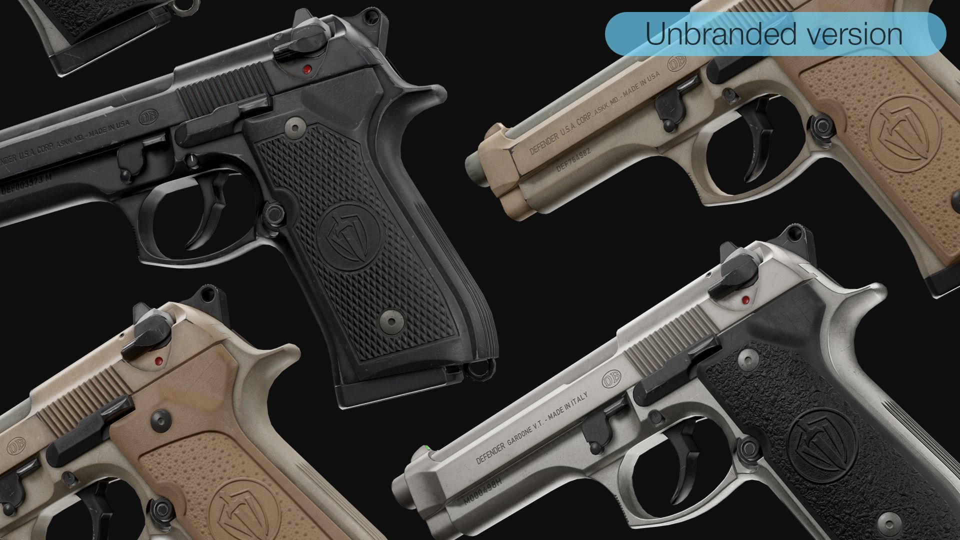 3D Beretta M9 Model - TurboSquid 1906548
