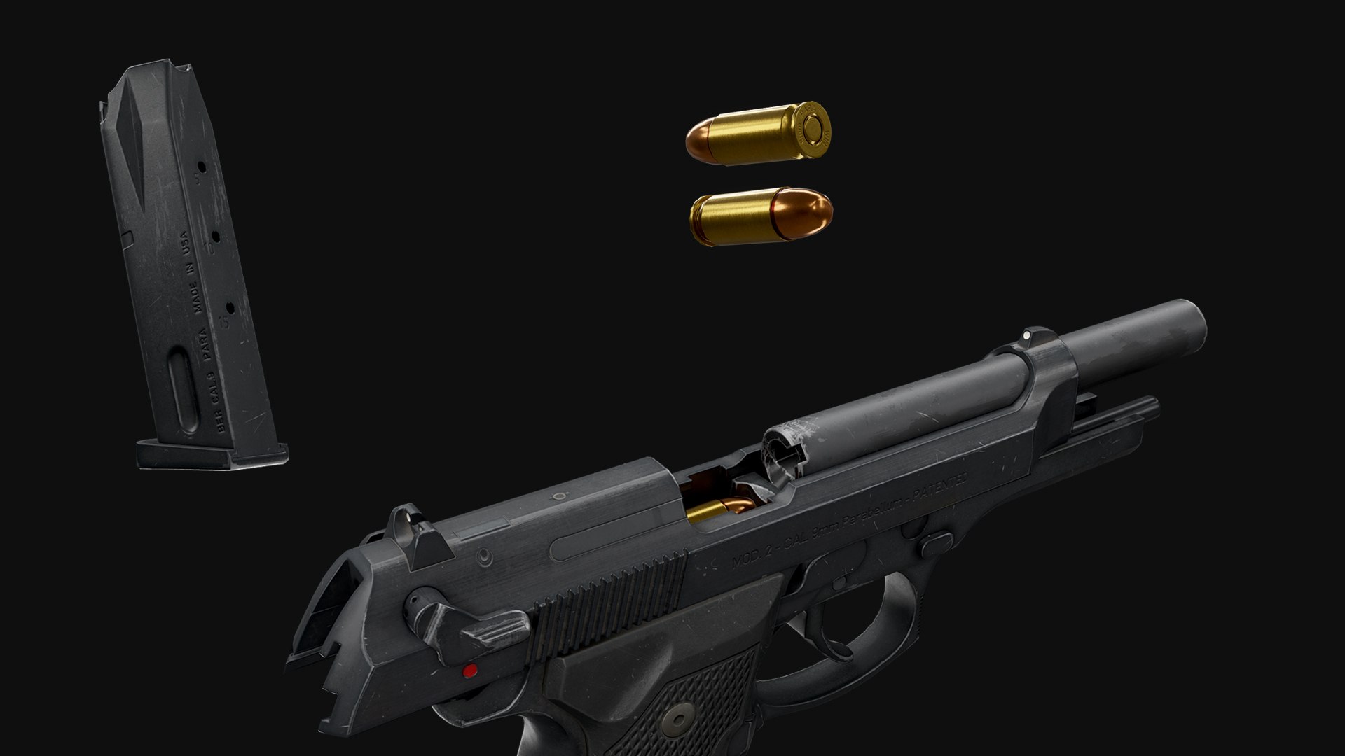 3D Beretta M9 Model - TurboSquid 1906548