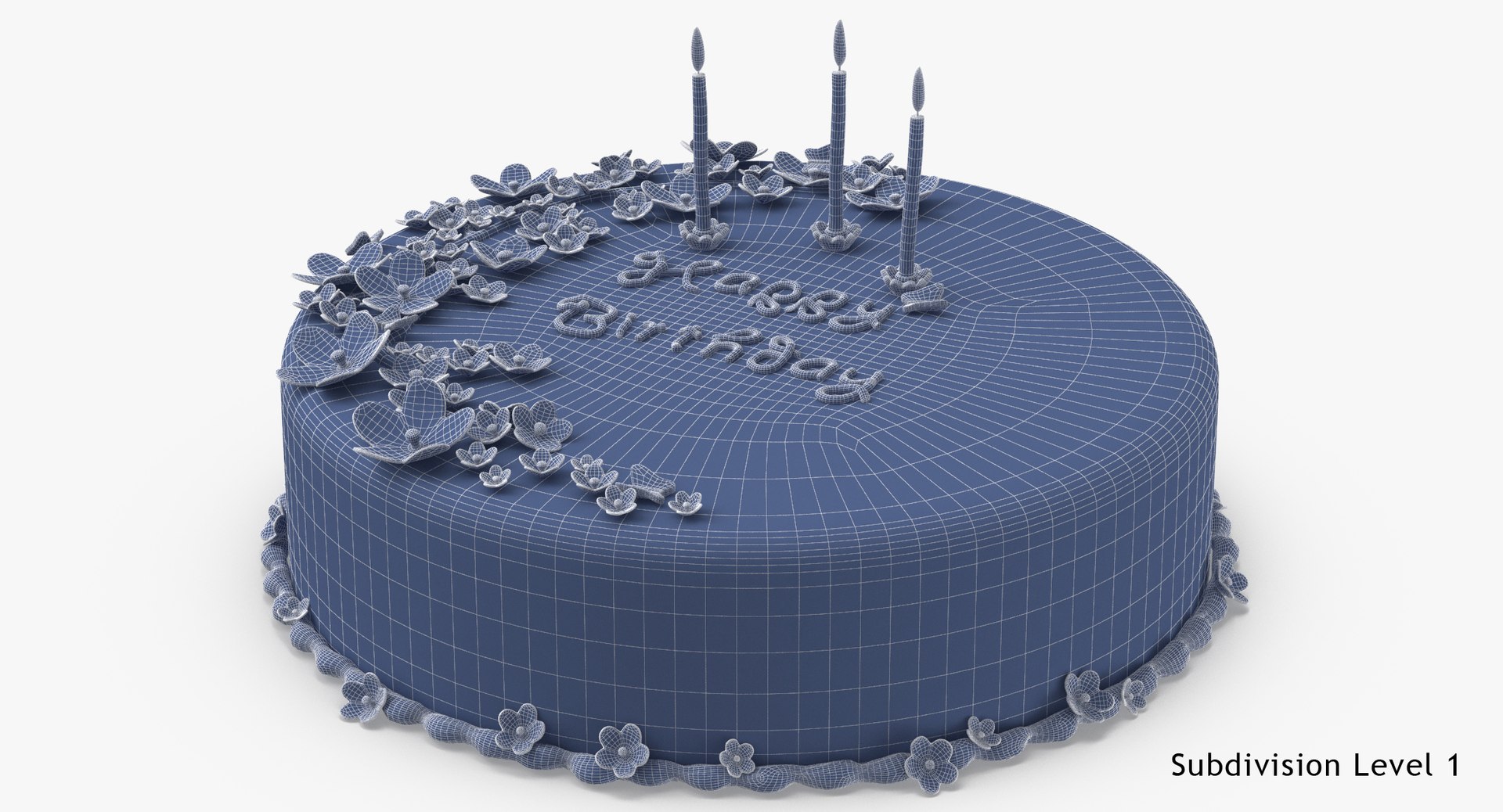Birthday Cake Candles 01 3d C4d