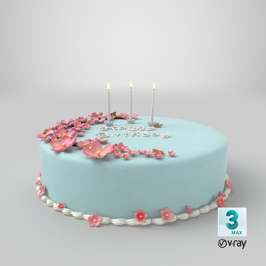 Birthday Cake Candles 01 3d C4d