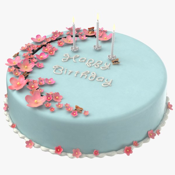 birthday cake candles 01 3d c4d