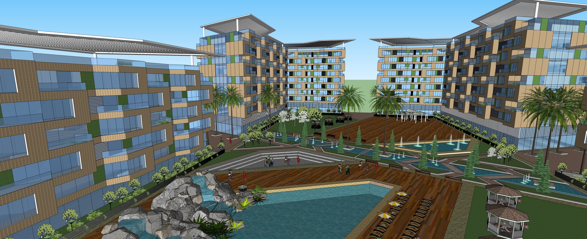 3ds Max Residential Complex Buildings