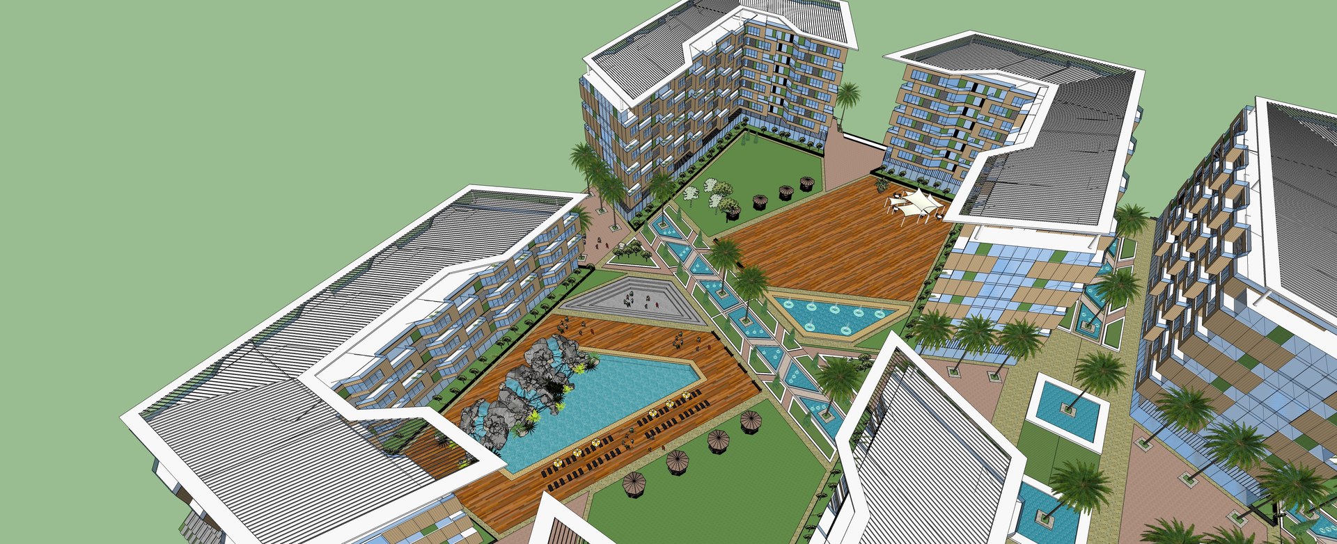 3ds Max Residential Complex Buildings