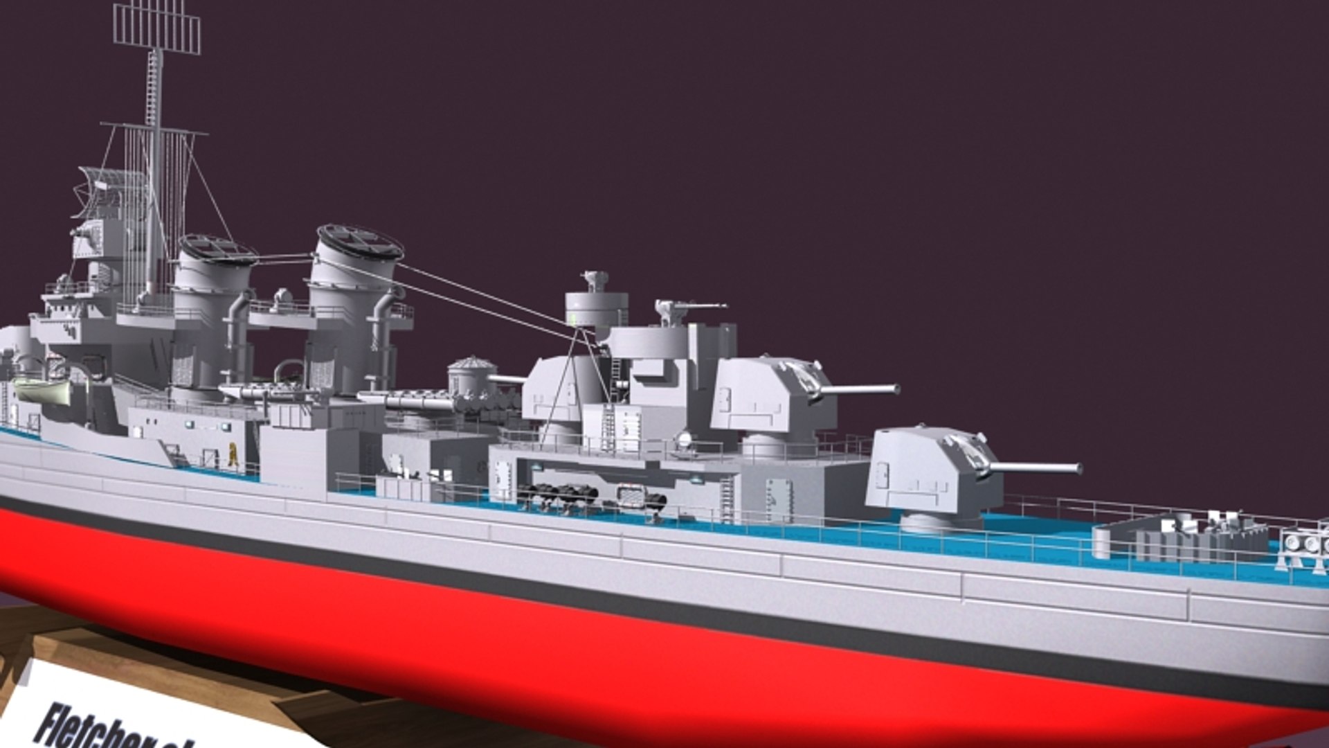 3D Fletcher Class Destroyer Model - TurboSquid 1323683