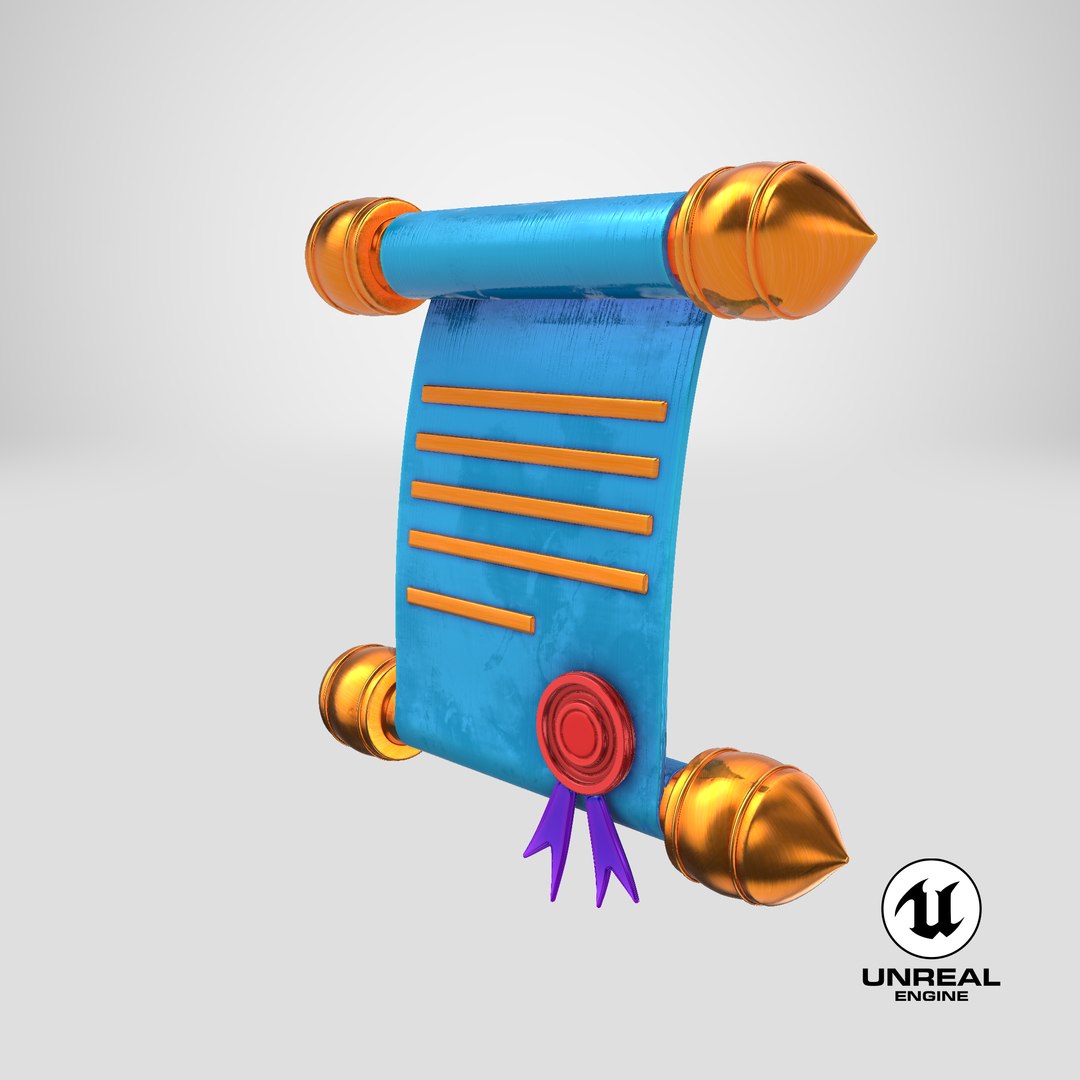 3D Scroll Note Cartoon Style - TurboSquid 2101313
