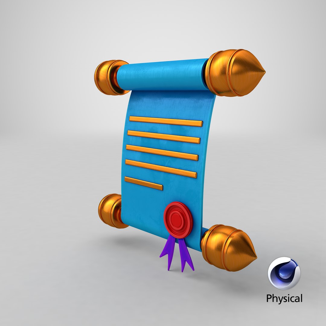 3D Scroll Note Cartoon Style - TurboSquid 2101313