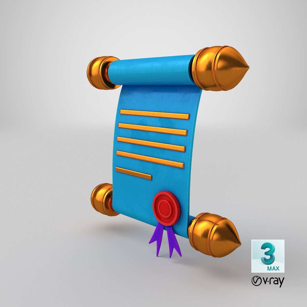 3D Scroll Note Cartoon Style - TurboSquid 2101313