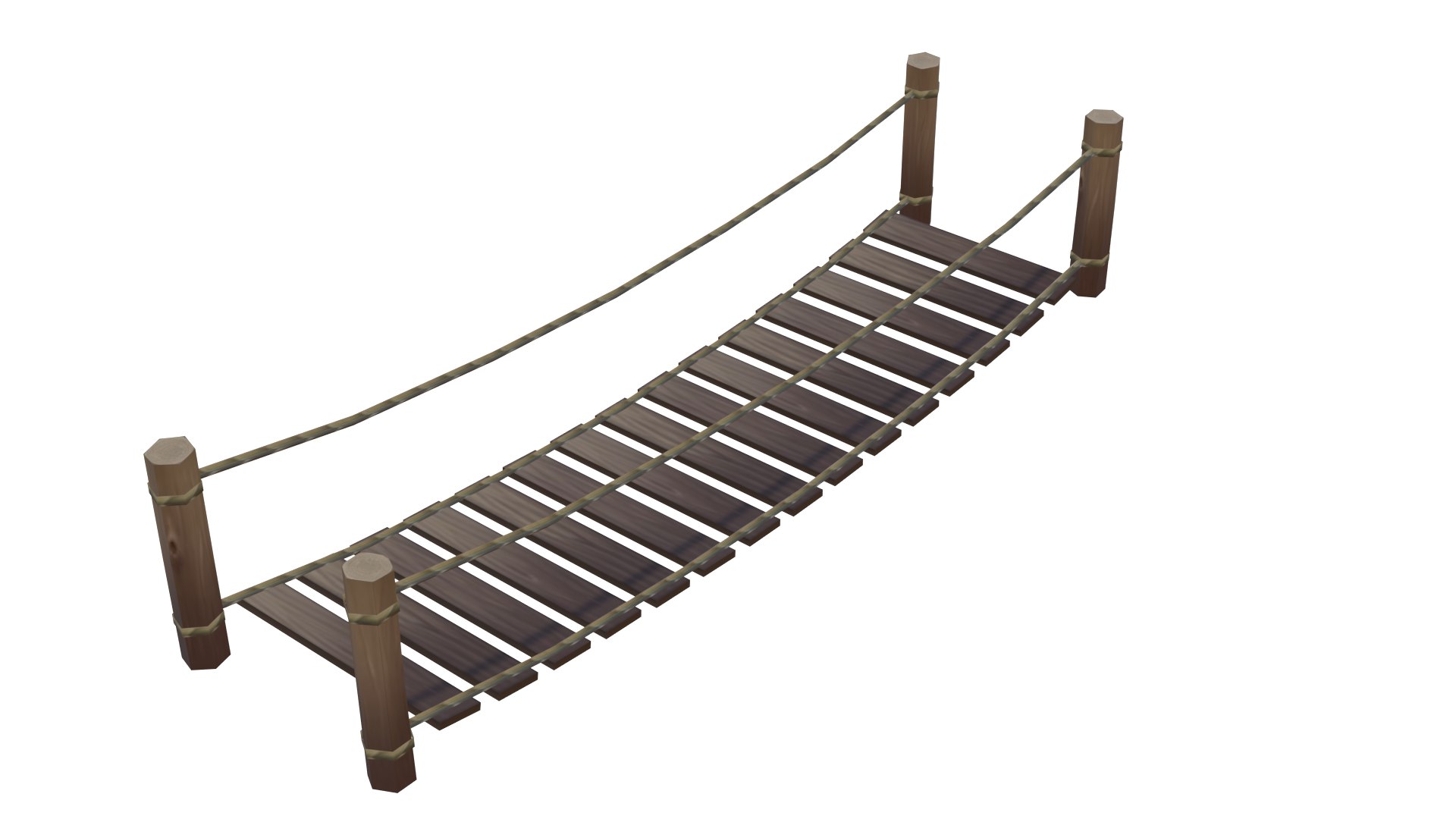 Low Poly Rope Bridge 3D Model Model - TurboSquid 2297876