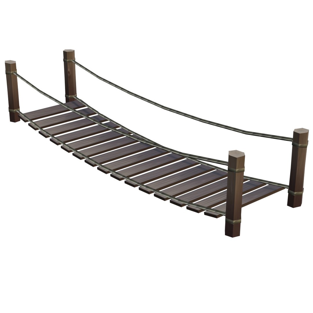 Low Poly Rope Bridge 3D Model Model - TurboSquid 2297876