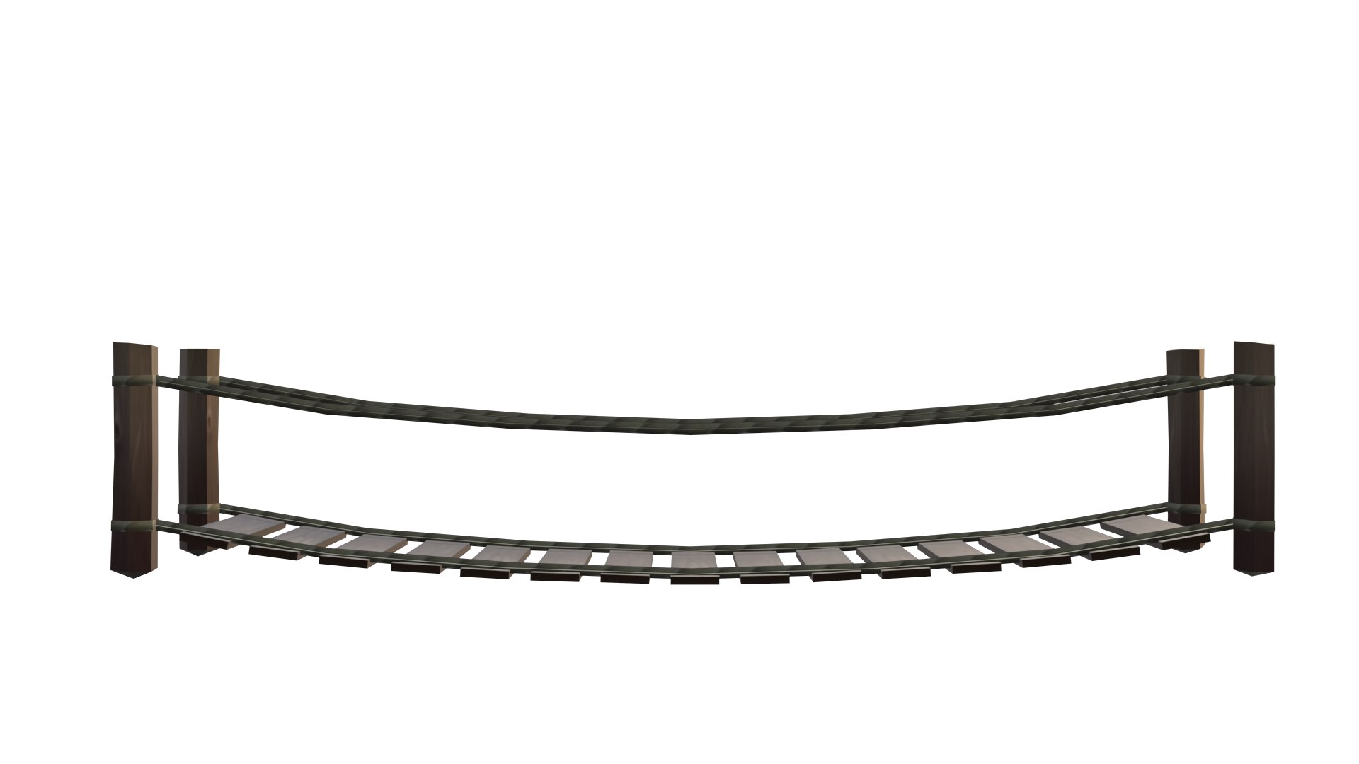 Low Poly Rope Bridge 3D Model Model - TurboSquid 2297876