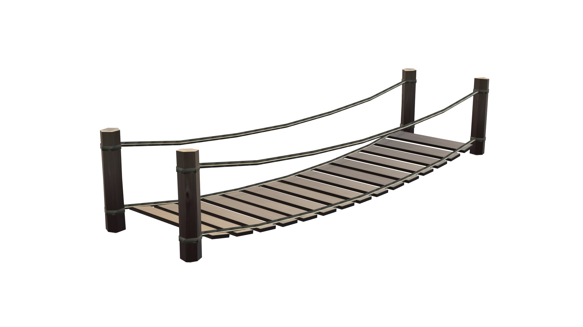 Low Poly Rope Bridge 3D Model Model - TurboSquid 2297876