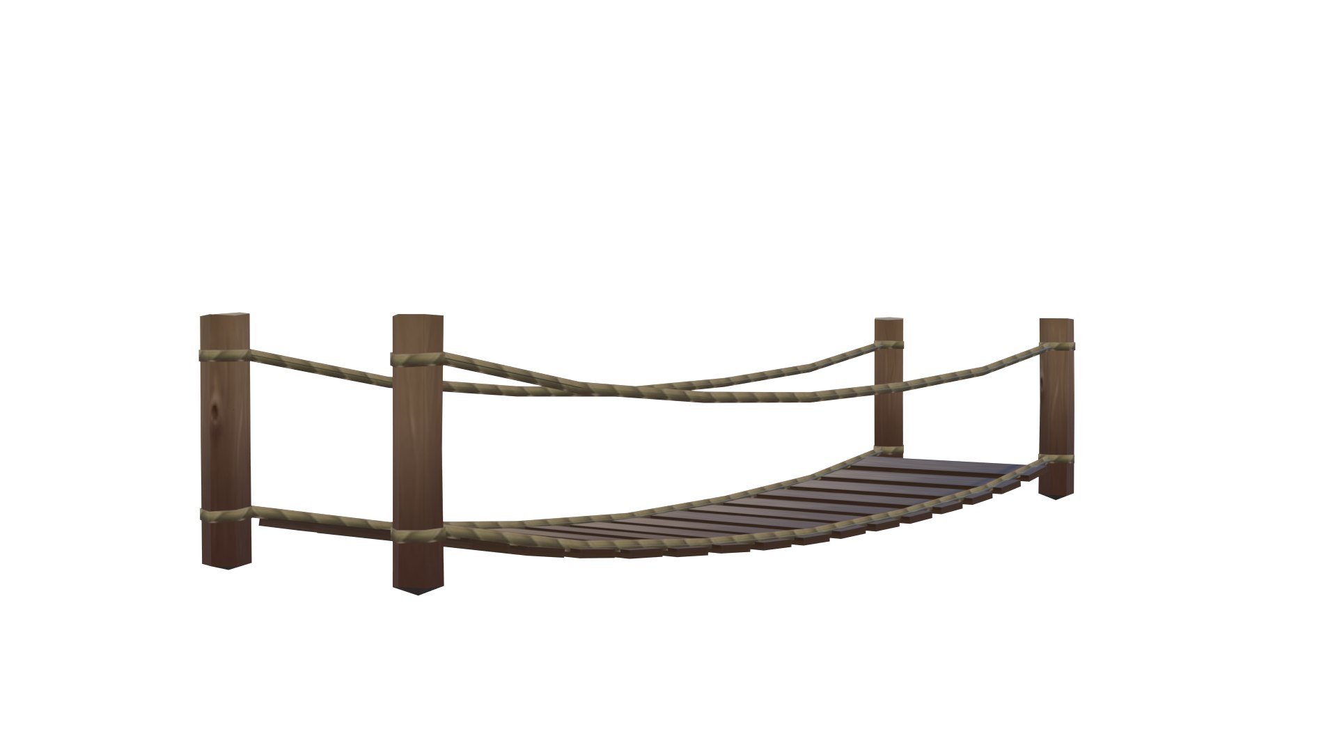 Low Poly Rope Bridge 3D Model Model - TurboSquid 2297876