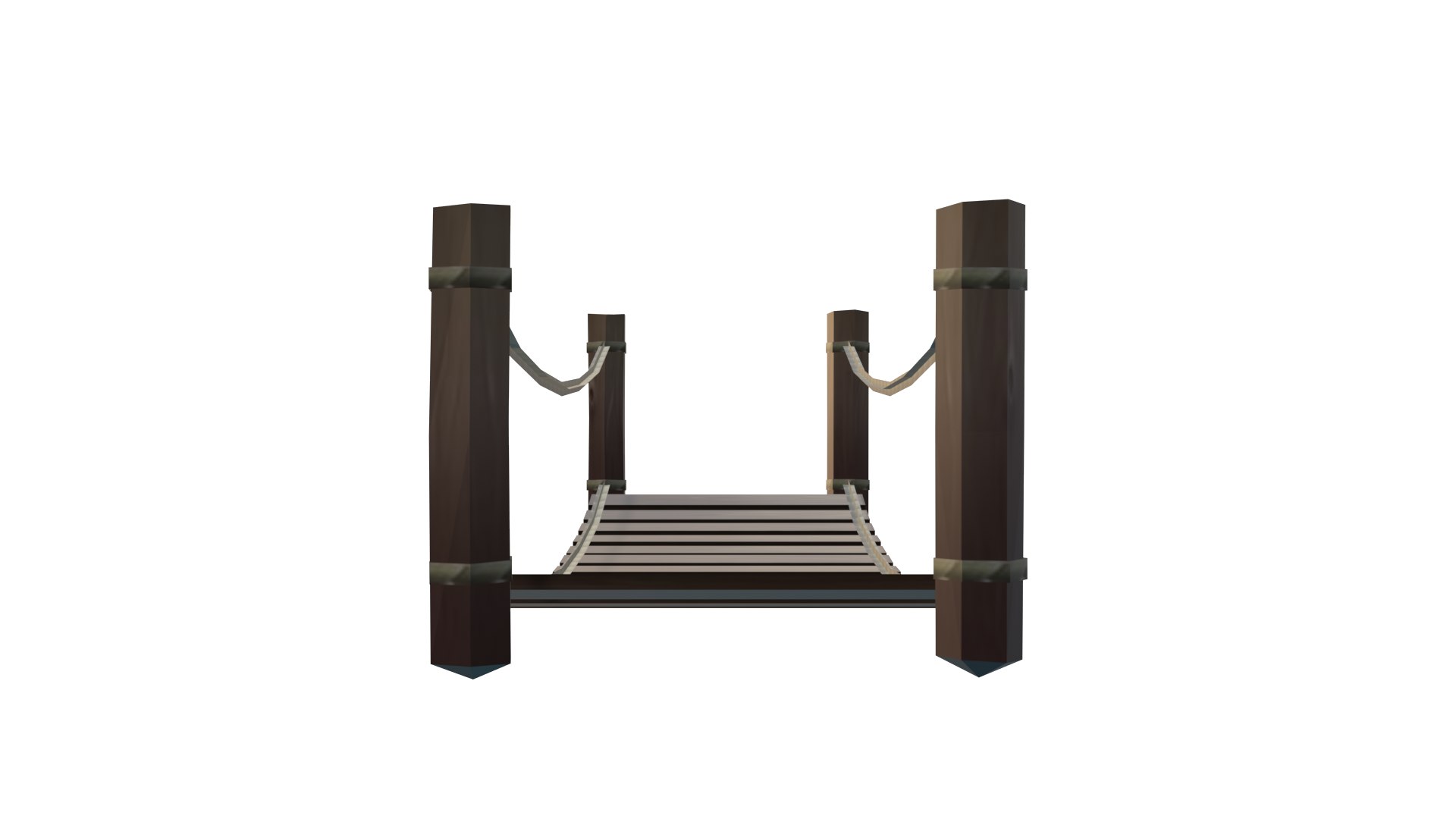 Low Poly Rope Bridge 3D Model Model - TurboSquid 2297876