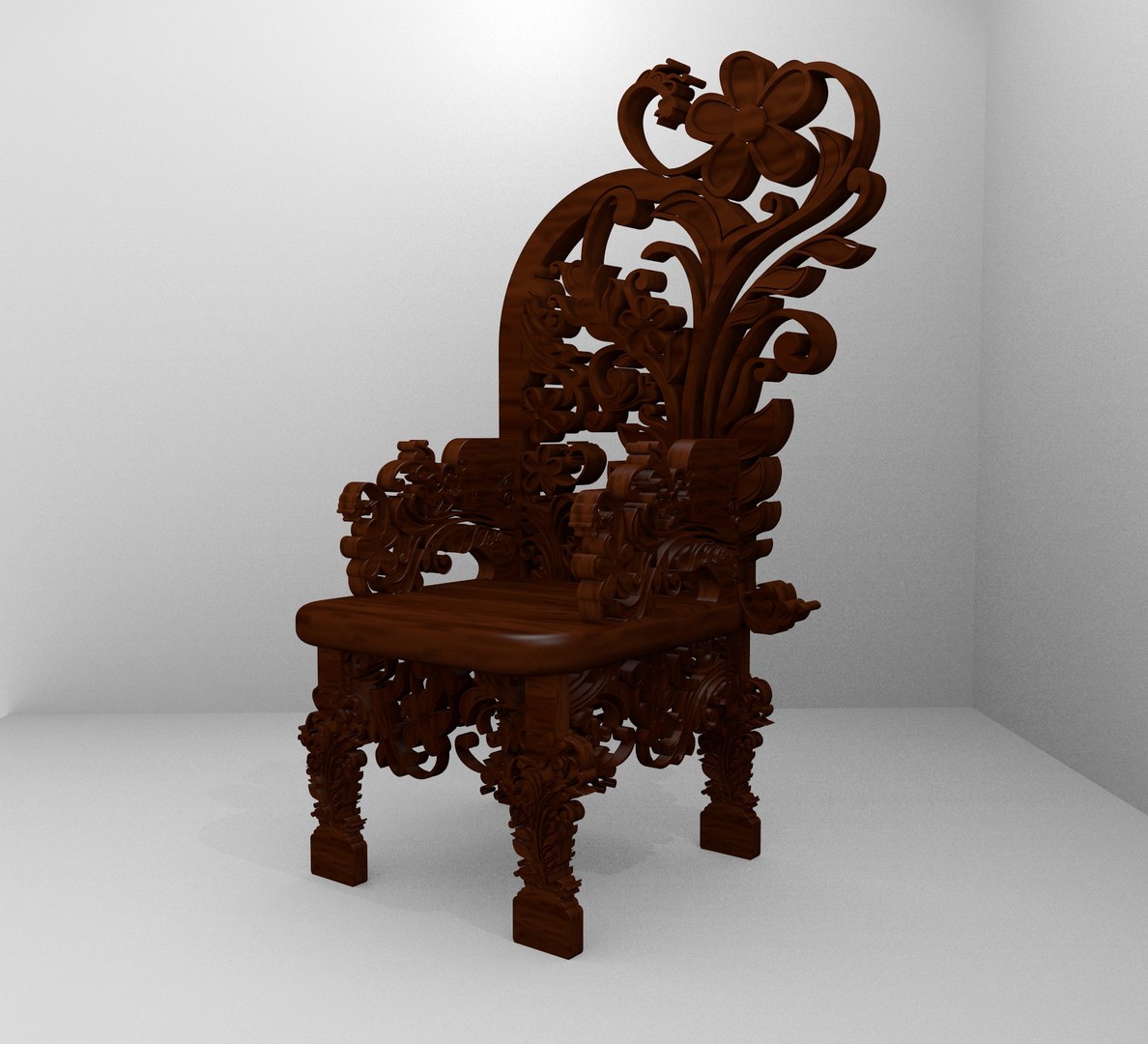 Romanesque Ornamental Chairwoods 3D Model - TurboSquid 1533314