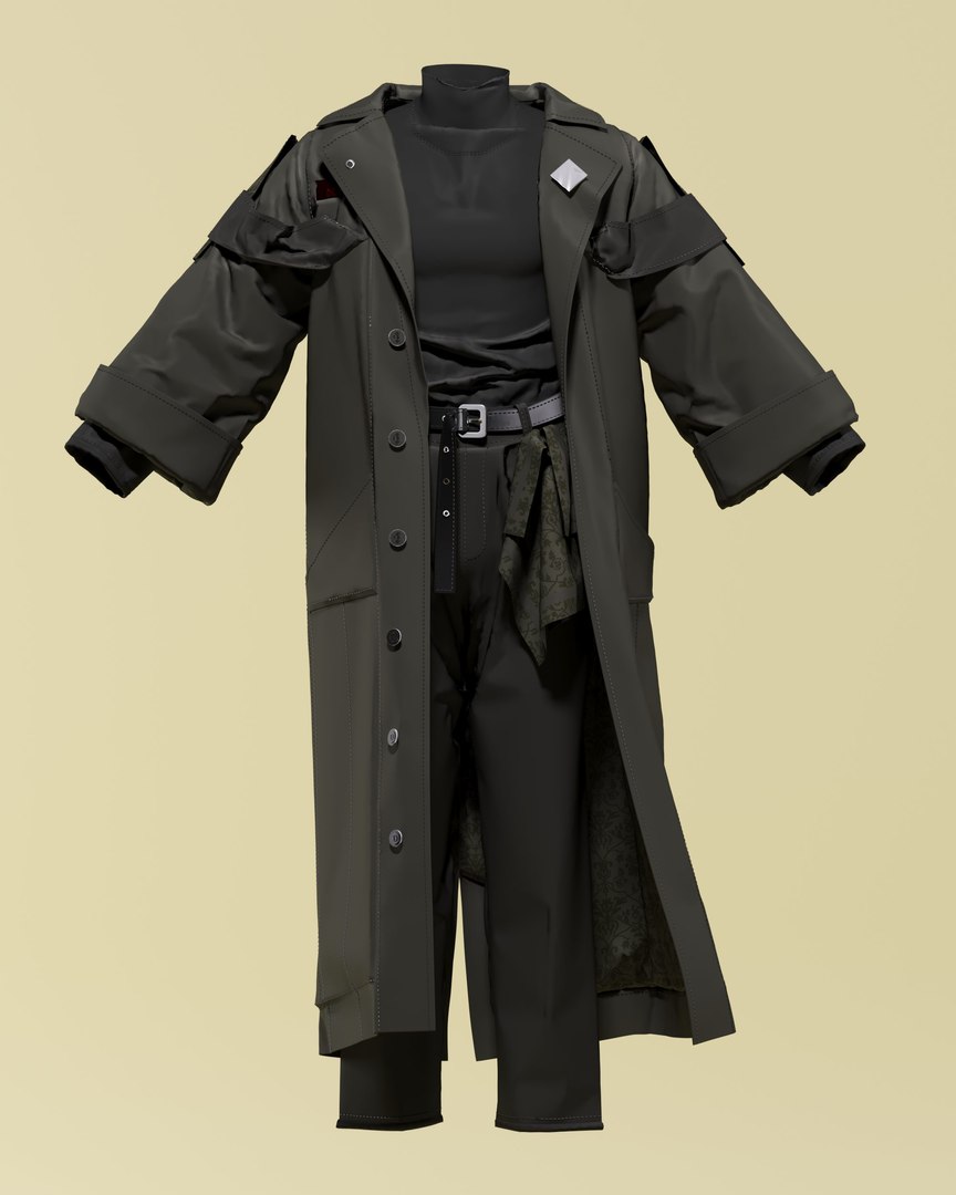 Long Coat Model 3D Model - TurboSquid 2269692