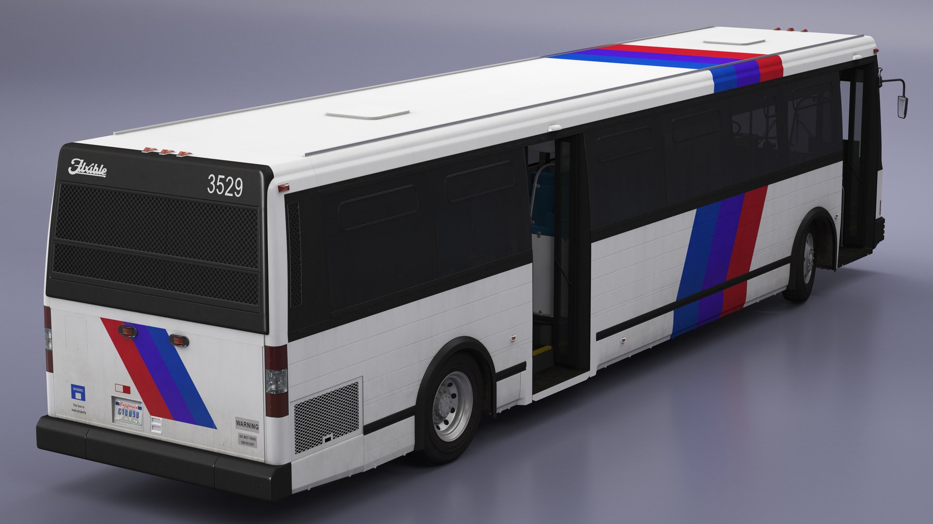 3d model flxible metro d bus