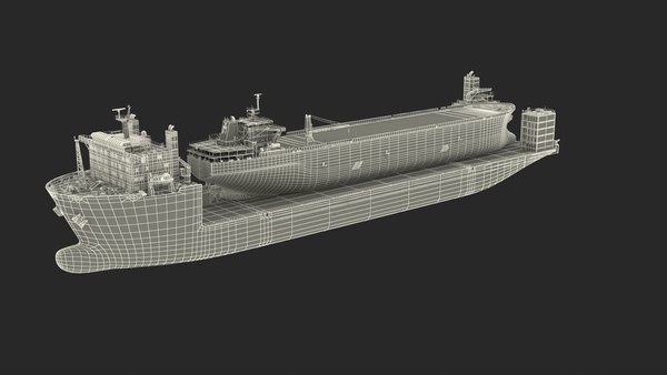 modelo 3d Marlin azul transportando carga en un buque cisterna ...