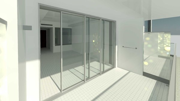 modèle 3D de Porte de balcon coulissante à 3 panneaux - TurboSquid 2007292