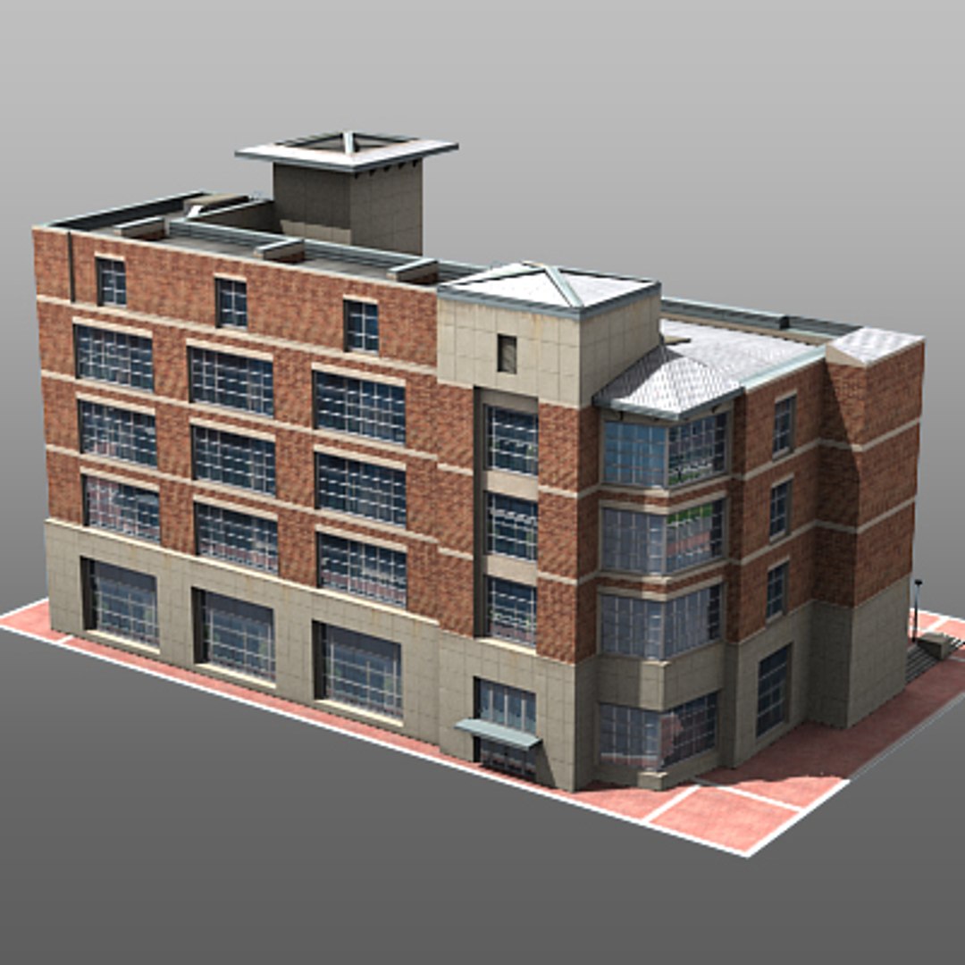 Building School Collage 3d Model