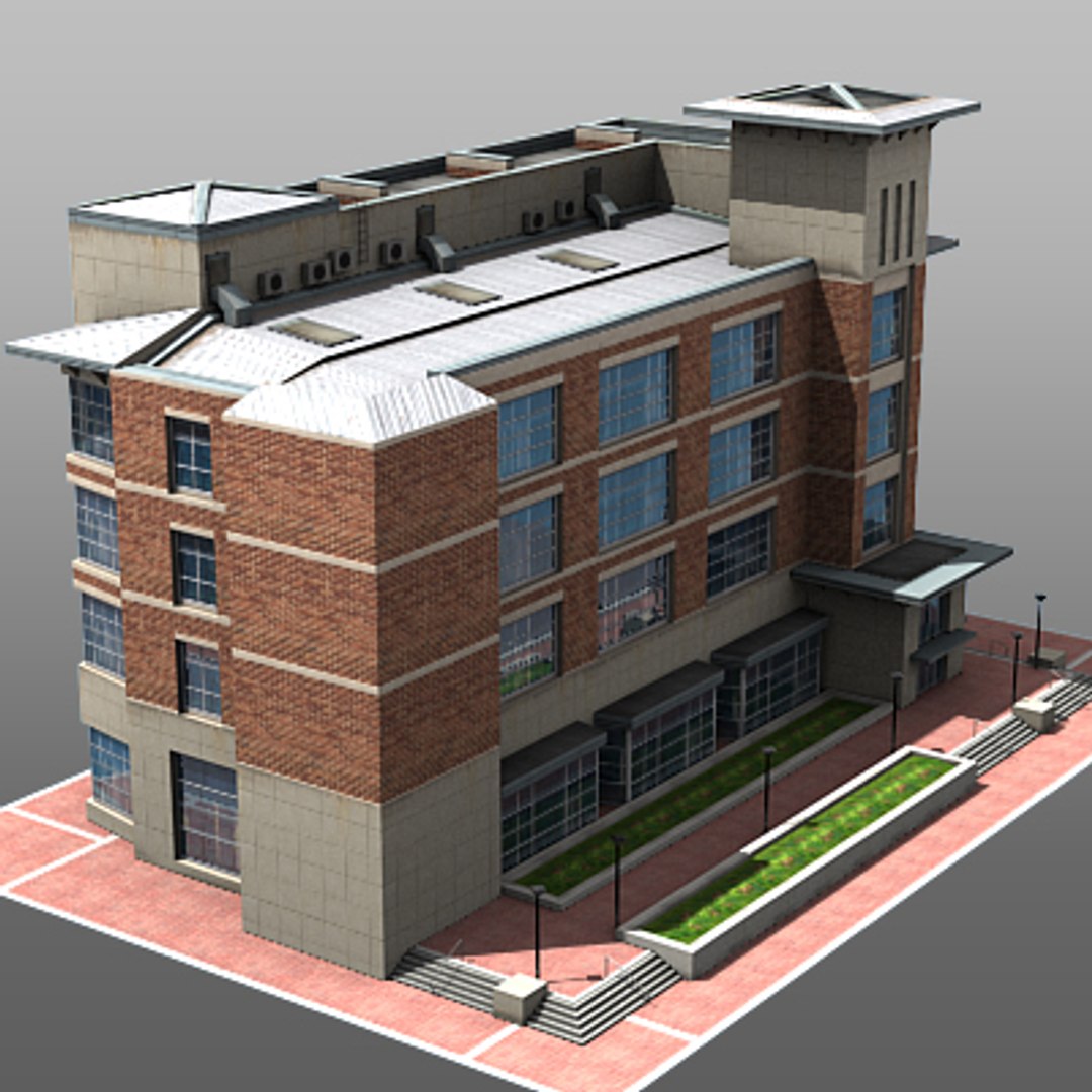 Building School Collage 3d Model