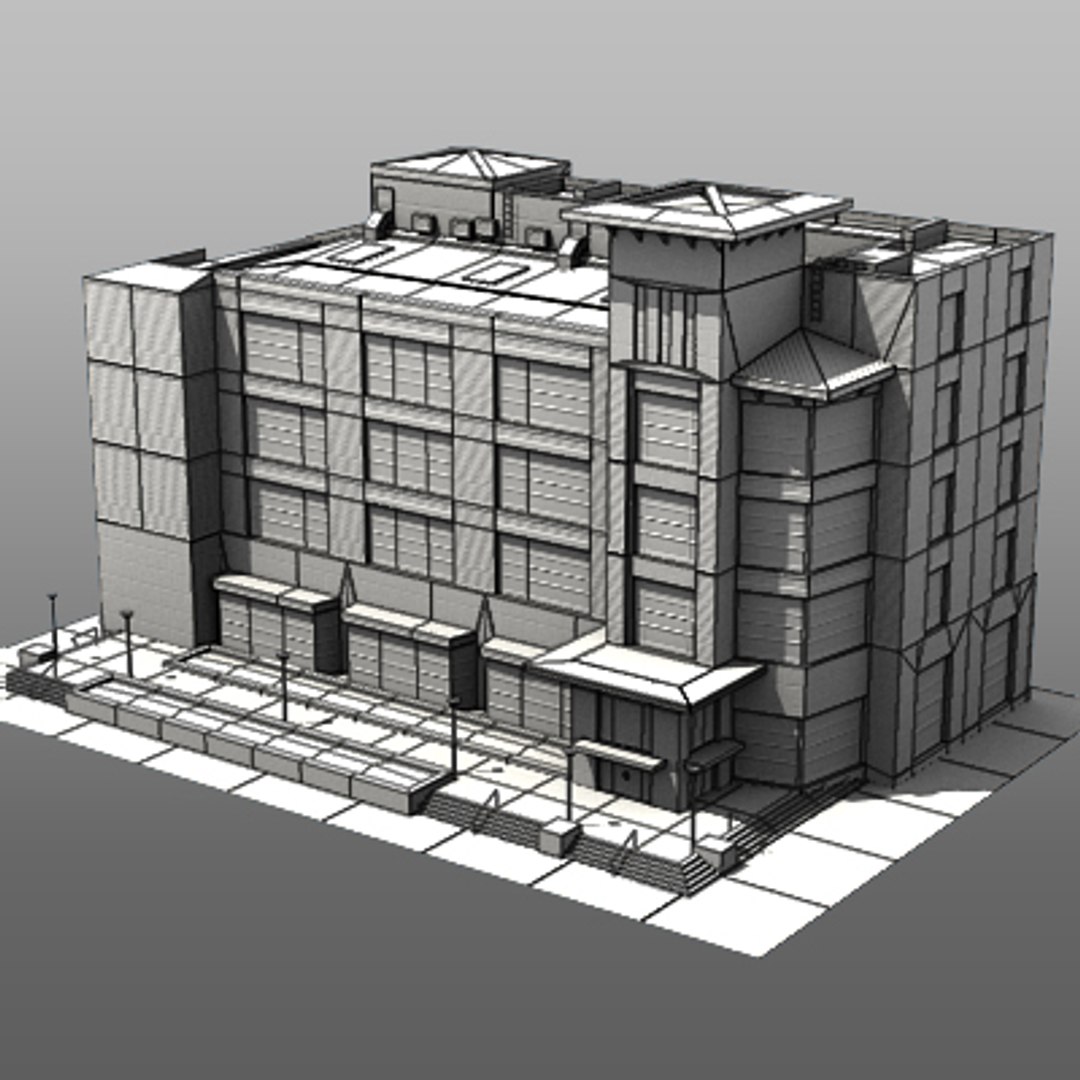 Building School Collage 3d Model