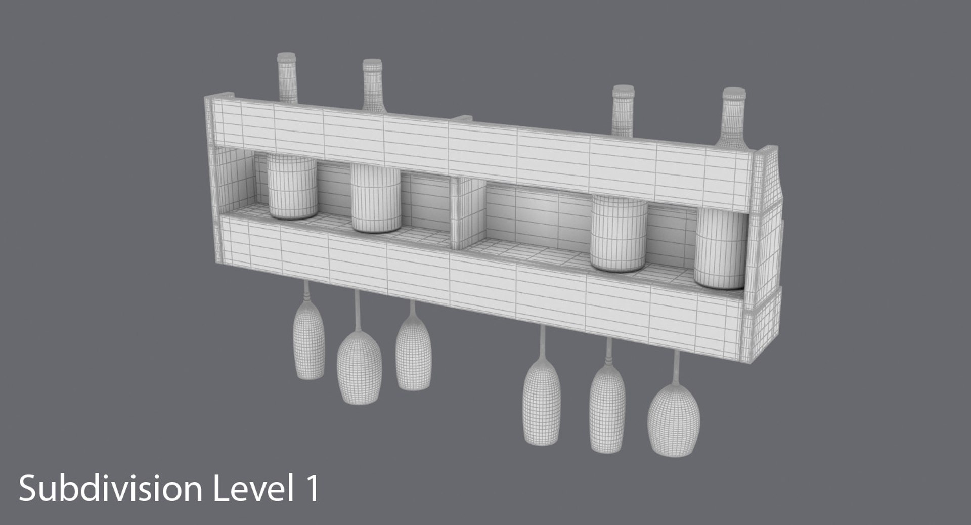 Wall Wine Rack 02 3D Model - TurboSquid 1312705