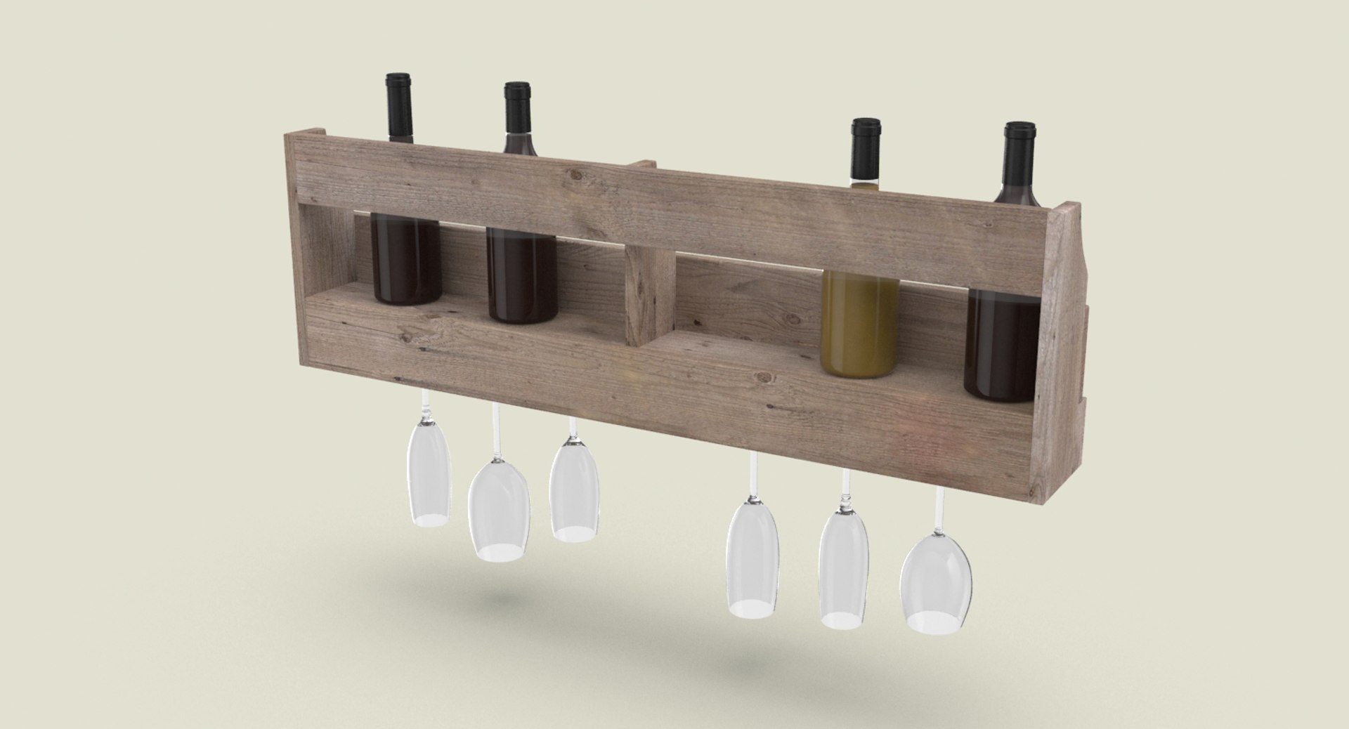 Wall Wine Rack 02 3D Model - TurboSquid 1312705