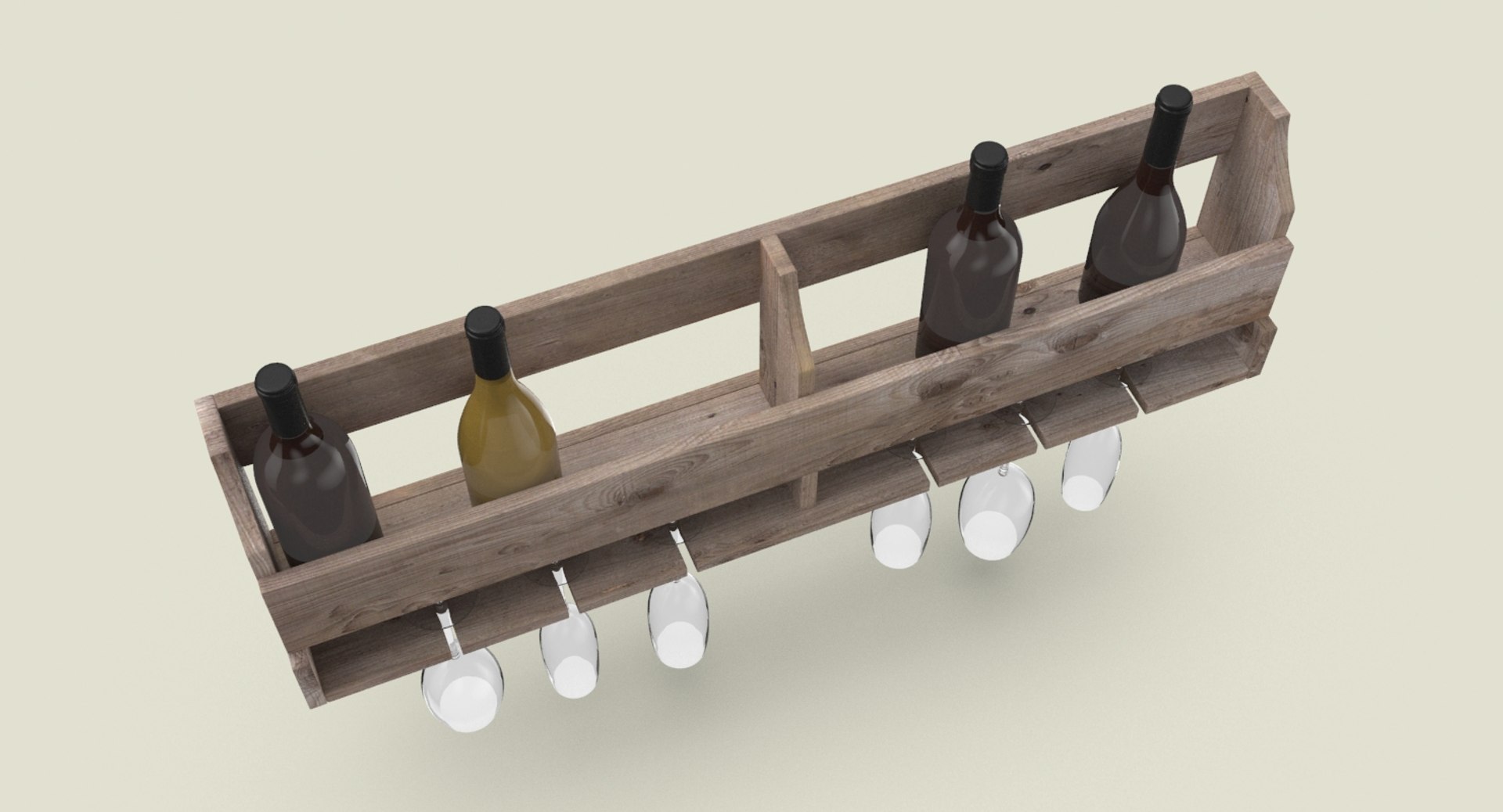 Wall Wine Rack 02 3D Model - TurboSquid 1312705