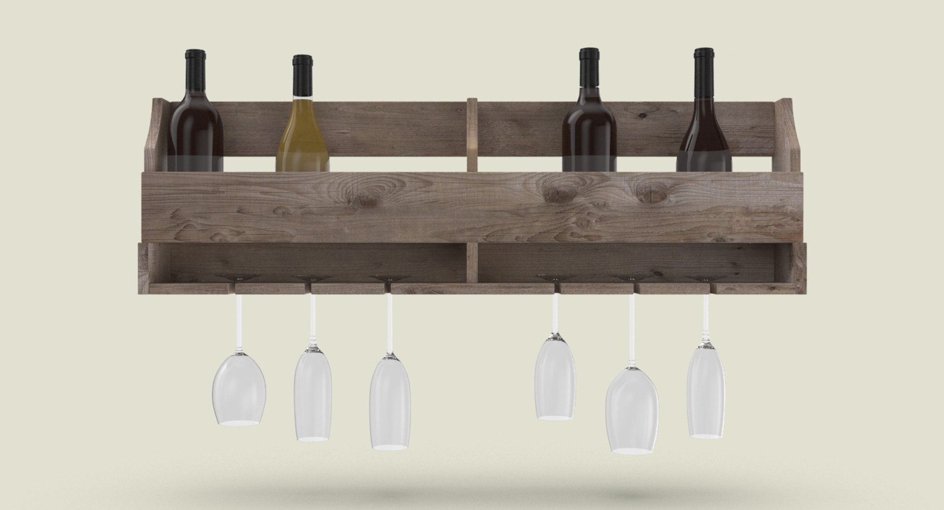 Wall Wine Rack 02 3D Model - TurboSquid 1312705