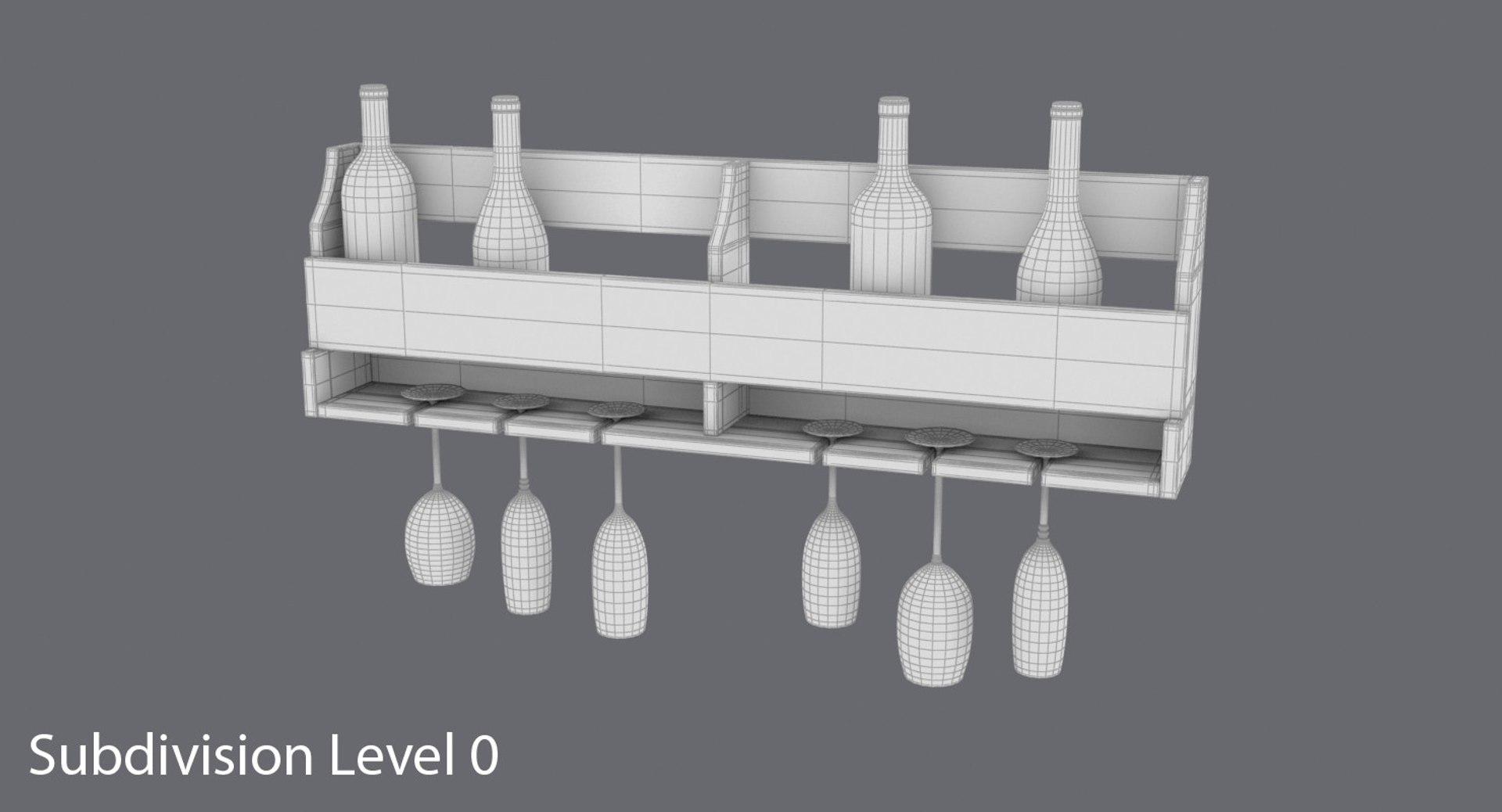 Wall Wine Rack 02 3D Model - TurboSquid 1312705