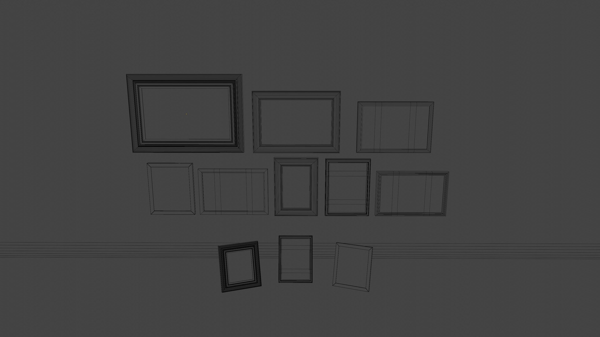 3D Old 3D Picture Frames Horror Pack Game-Ready Model - TurboSquid 2462573