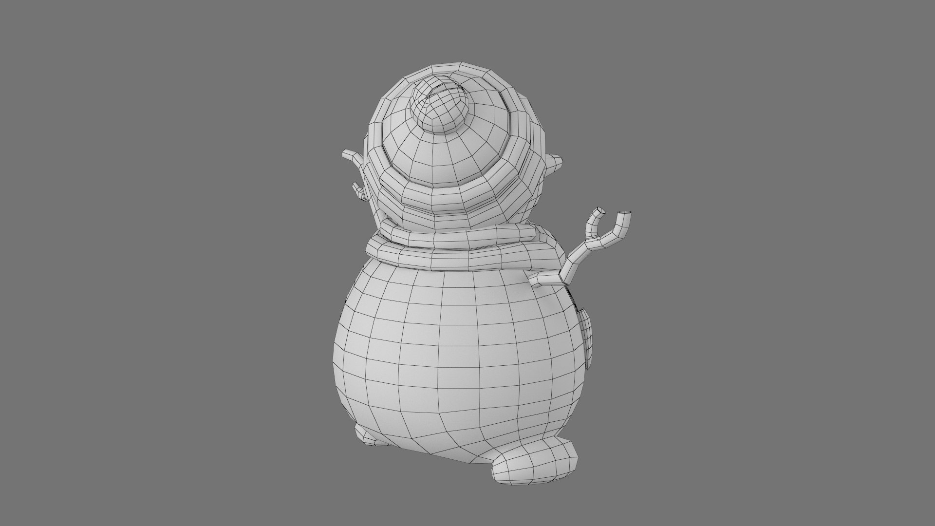 Snowman snow cartoon model - TurboSquid 1638565