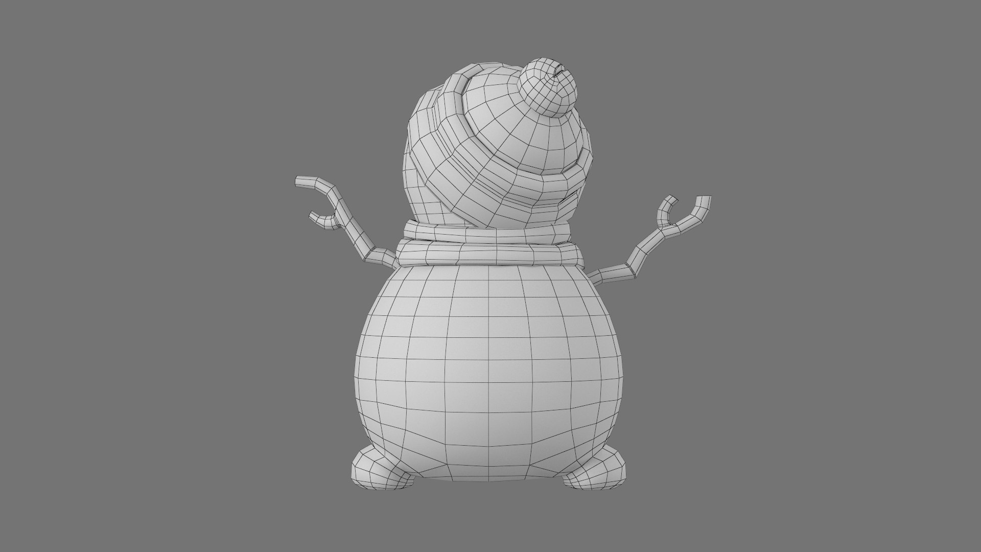 Snowman snow cartoon model - TurboSquid 1638565